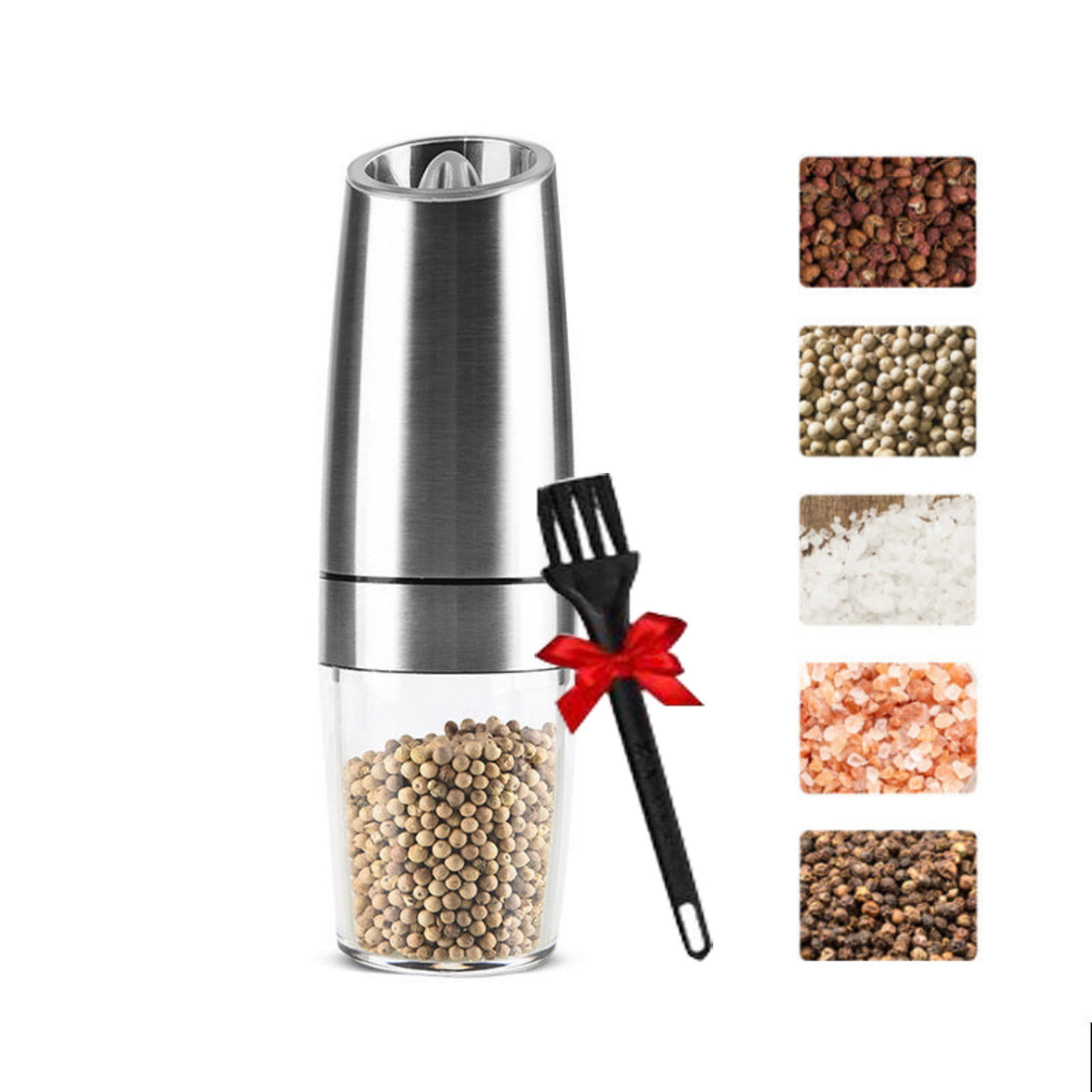ICQOVD Automatic Induction Pepper Grinder LED Grain Grinder Kitchen ...