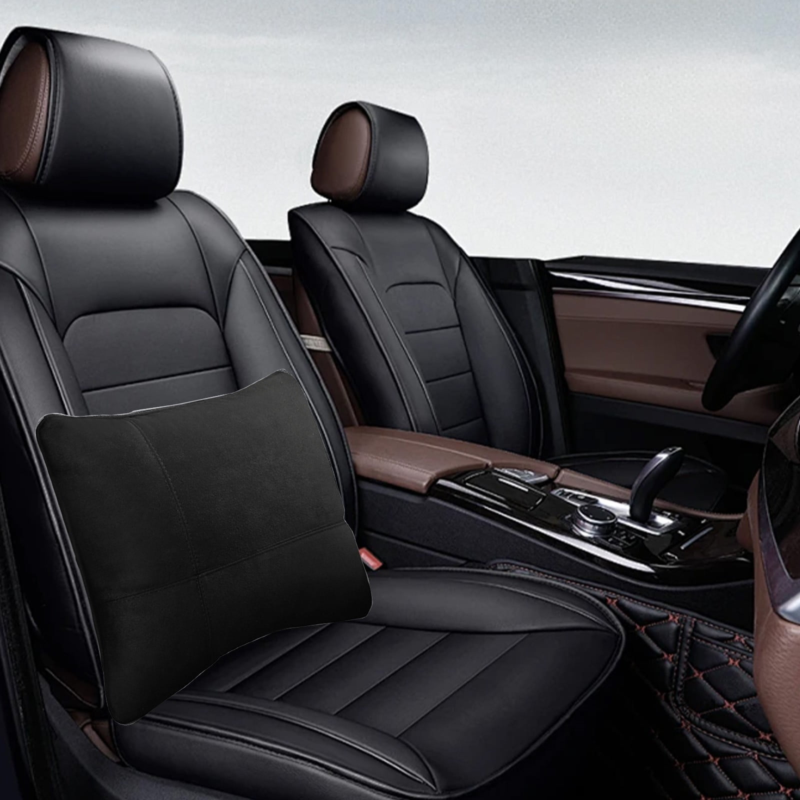 ICQOVD Car Lumbar Support Suede Comfort Lumbar Support Cushion ...