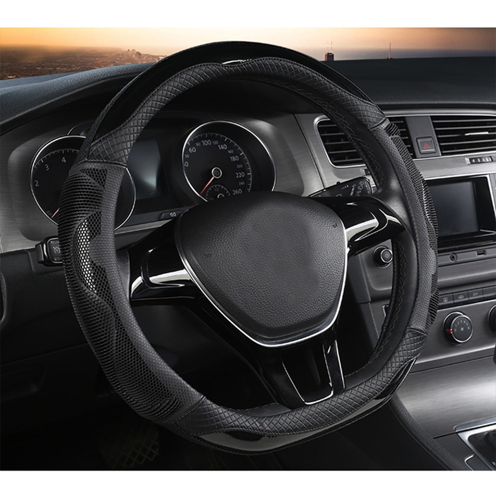 ICQOVD Car Steering Wheel Cover Honeycomb Fashion Men and Women ...