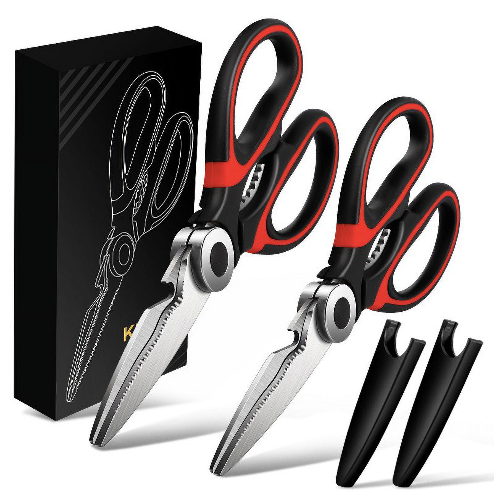 ICQOVD Clearance 2Pcs Kitchen Scissors Set, Sharp Stainless Steel ...