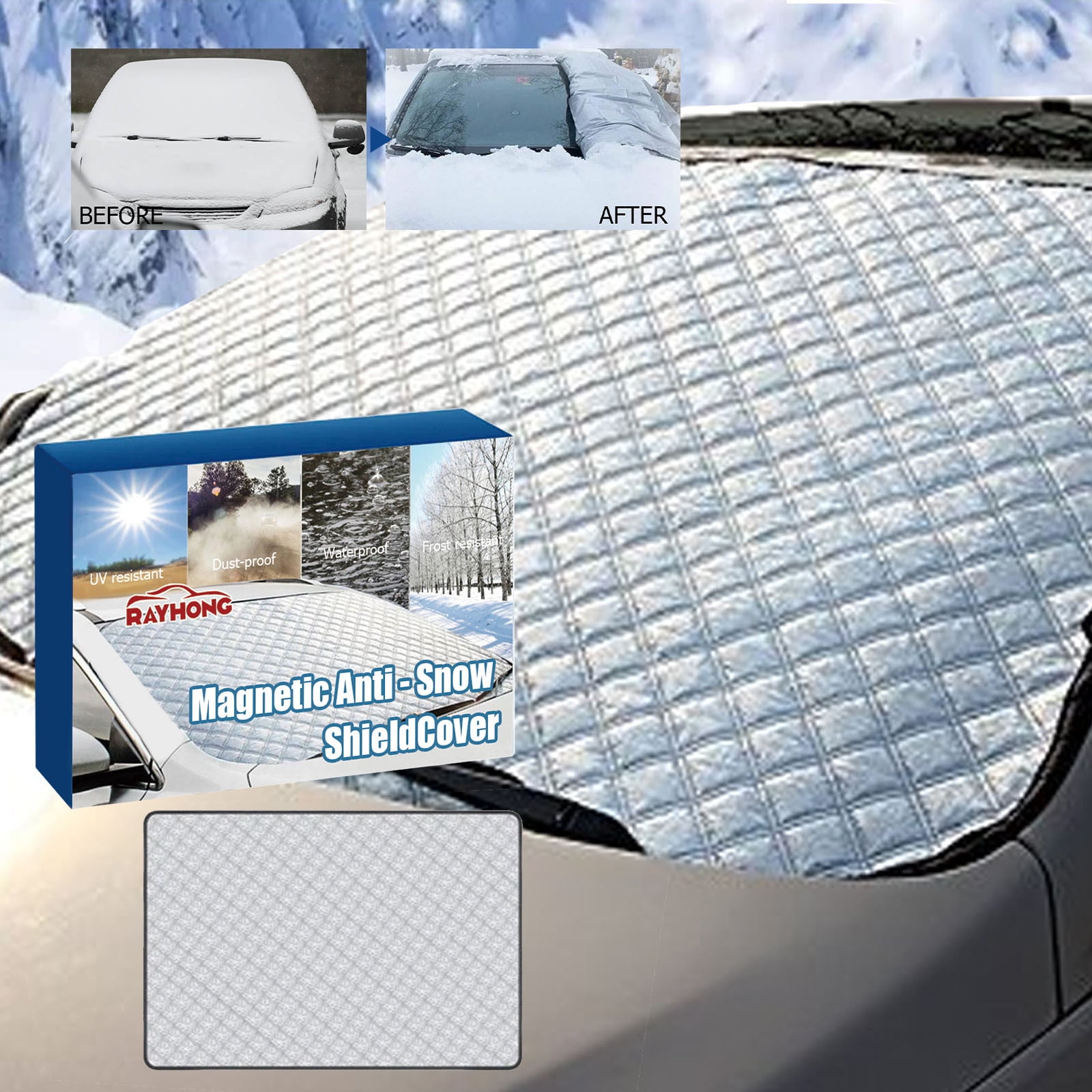 ICQOVD Magnetic Snow Cover Car Antifreeze, Snow Shield, Windproof Car ...