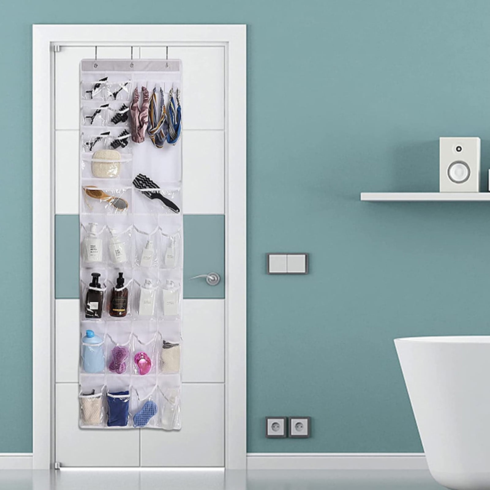 ICQOVD Over the Door Shoe Rack for Door with 16 Large Mesh Pockets ...