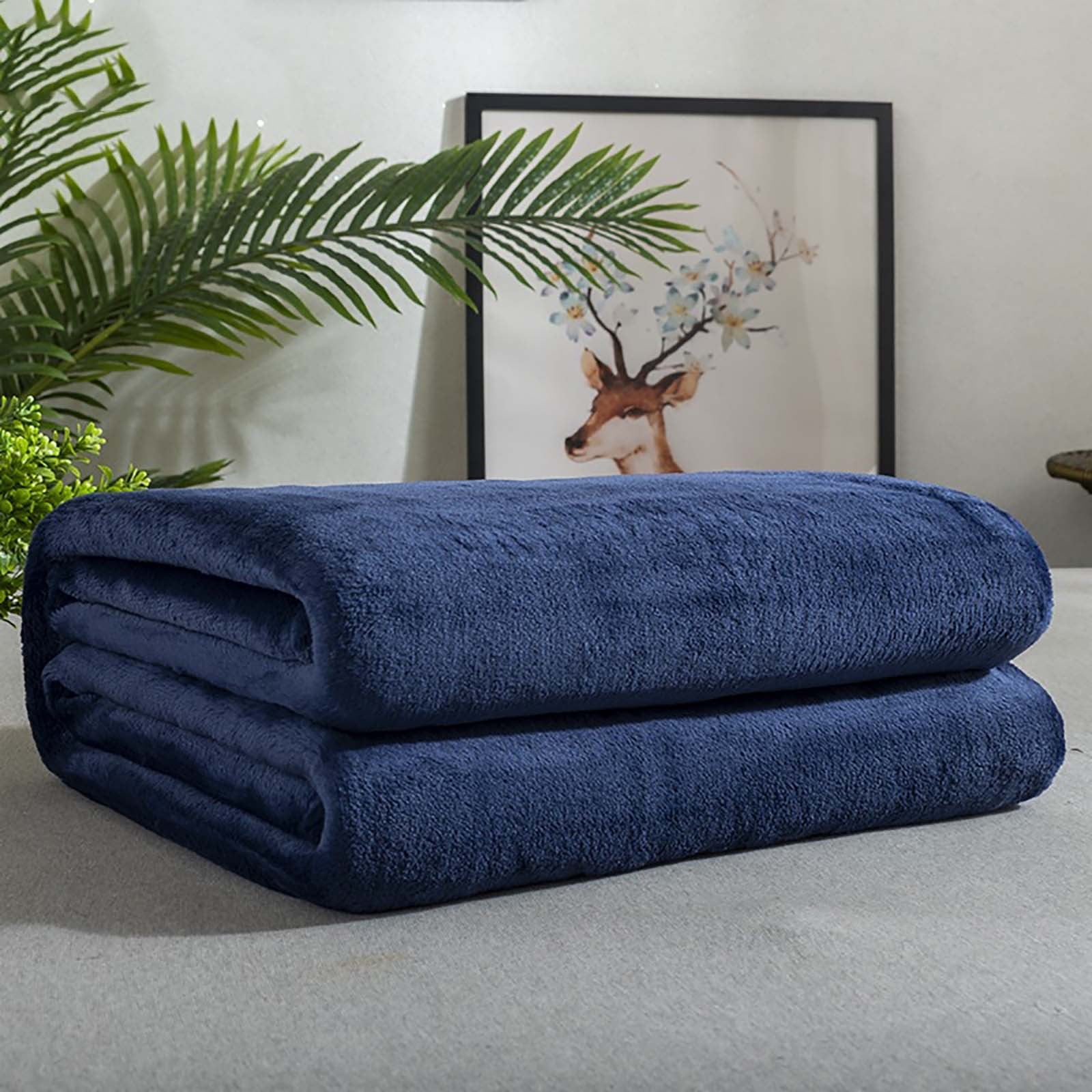 ICQOVD Clearance Solid Color Flannel Blanket Summer Conditioning ...