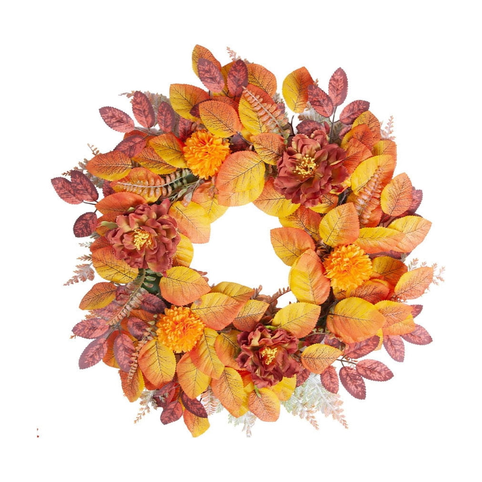 ICQOVD Fall Wreath for Front Door 50 cm Thanksgiving Wreath Peony ...