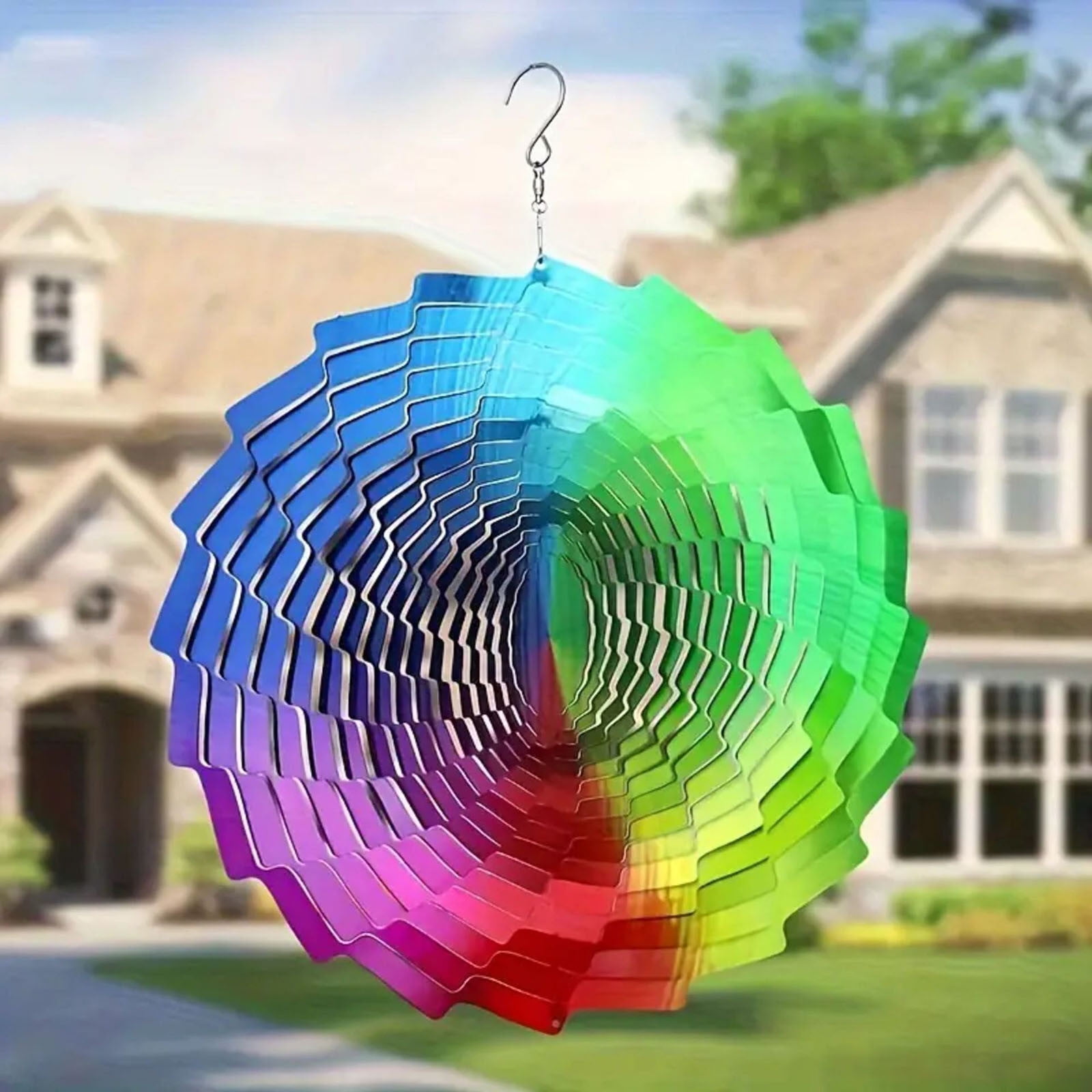 ICQOVD Metal Rotating Wind Chime Wind Rotating Device Outdoor Courtyard ...