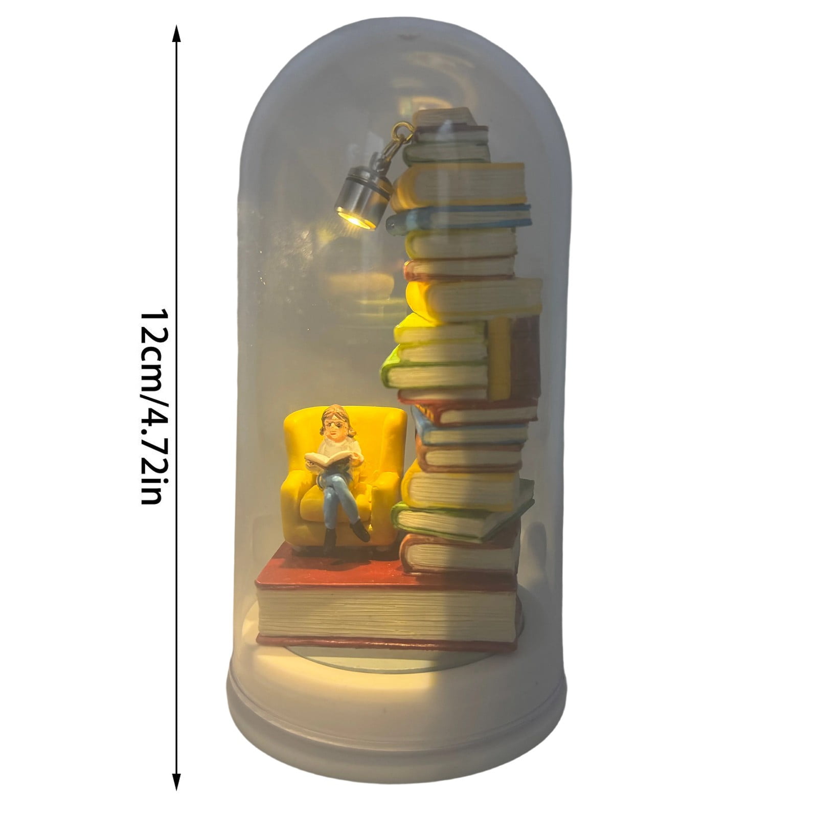 ICQOVD Mini Book Reading Lamp Sculpture LED Light Ornament Desk Table ...