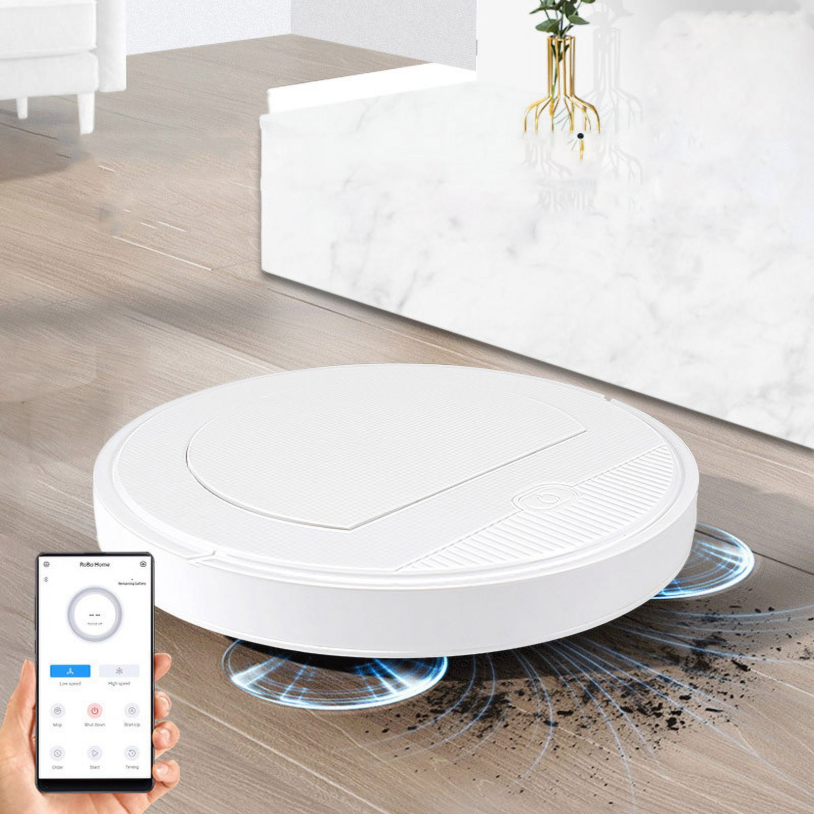 ICQOVD Robotic Vacuum Cleaner Mop Combo, 2 in 1 Mopping Cleaner with ...