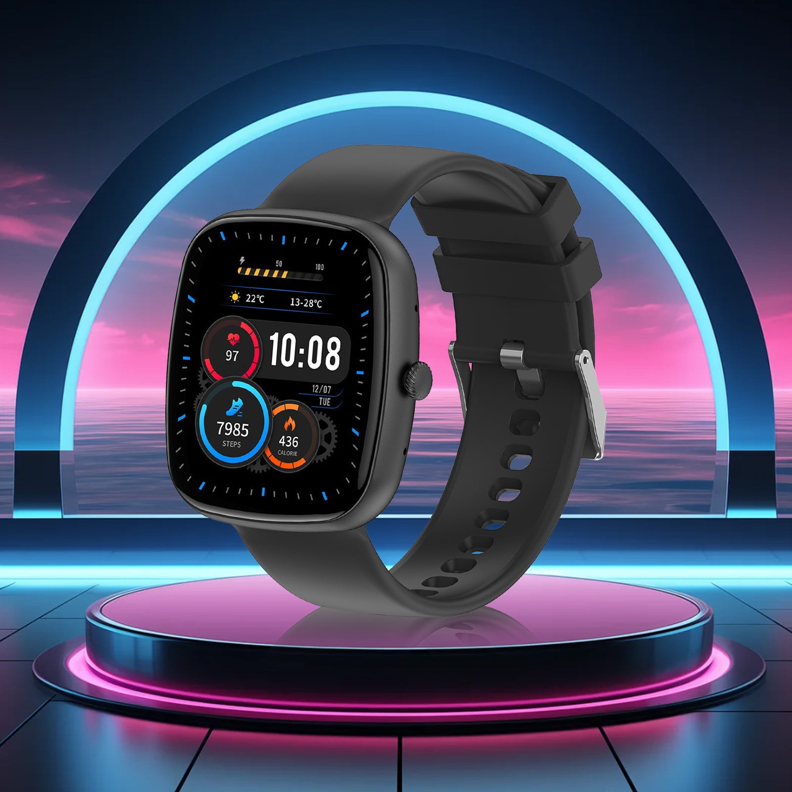 ICQOVD Sports Watch Bracelet Advanced Bluetooth Calling and Extra Long ...