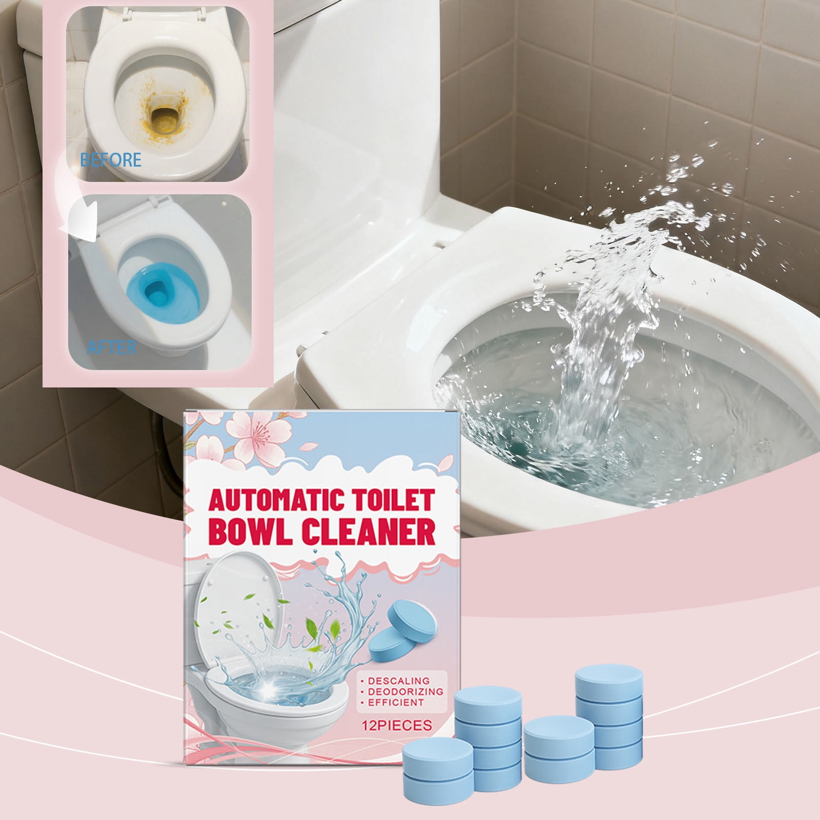 ICQOVD Toilet Cleaning Tablets for Home Use Deep Cleans Tough Stains ...