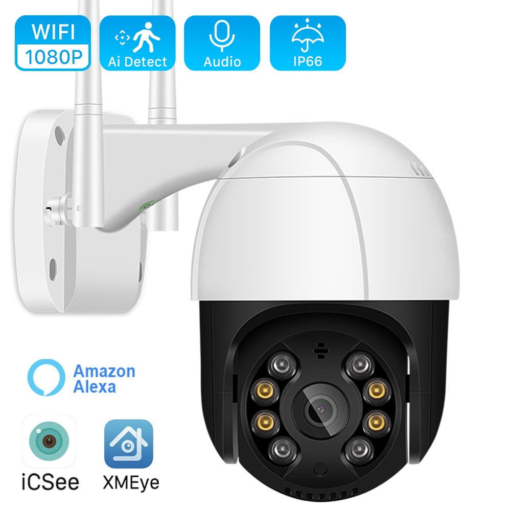 ICSEE 1080P PTZ Wifi IP Camera Outdoor 4X Digital Zoom AI Human Detect ...