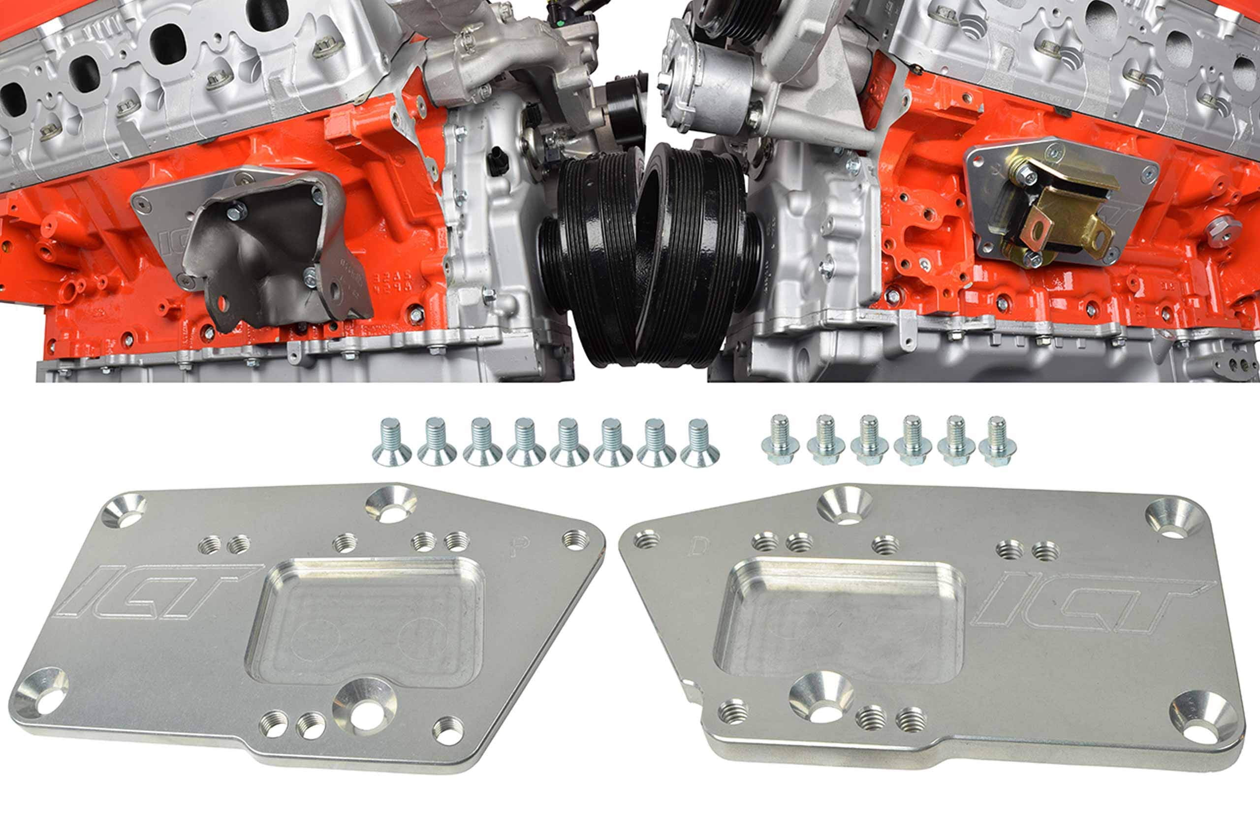 ICT Billet 2014-up LT L83 L86 LT1 Billet Engine Swap Bracket SBC ... ICT Billet 2014-up LT L83 L86 LT1 Billet Engine Swap Bracket SBC ...