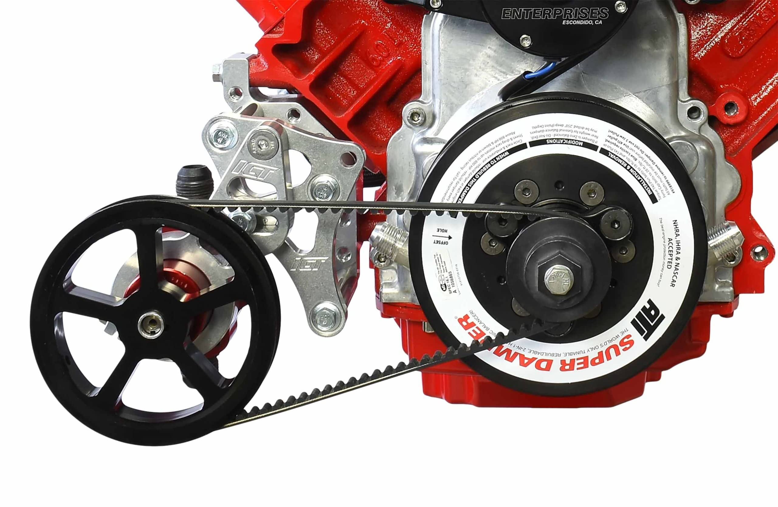 ICT Billet Aluminum LS Engine Low Mount Passenger Side Mechanical Belt ...