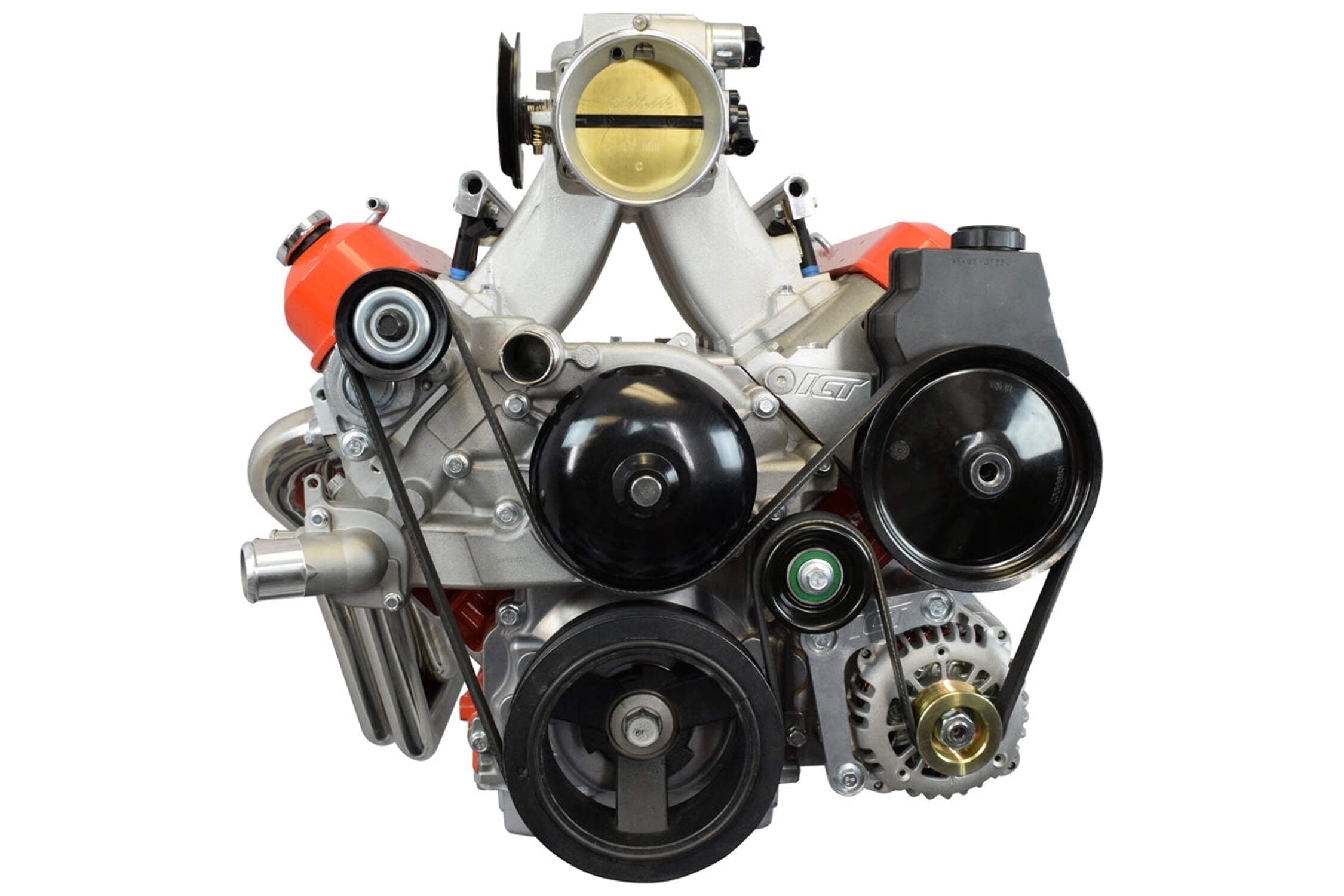 ICT Billet - Billet Low Mount LS Alternator Bracket and Power Steering Pump Bracket - Compatible ...