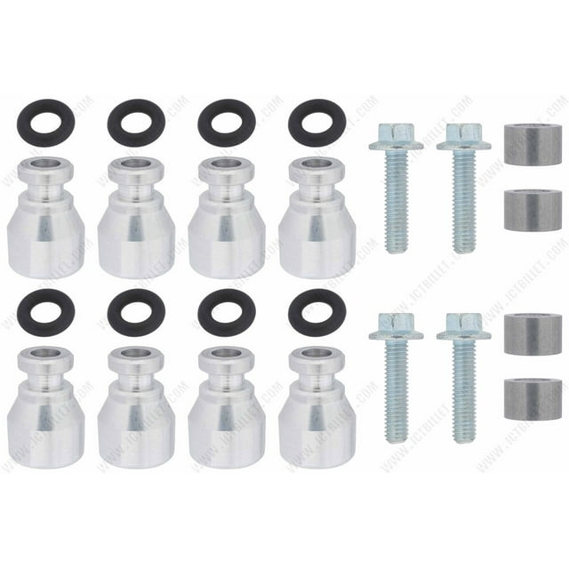 ICT Billet Fuel Injector Spacer Set of 8 - Adapts Standard LS Truck ...