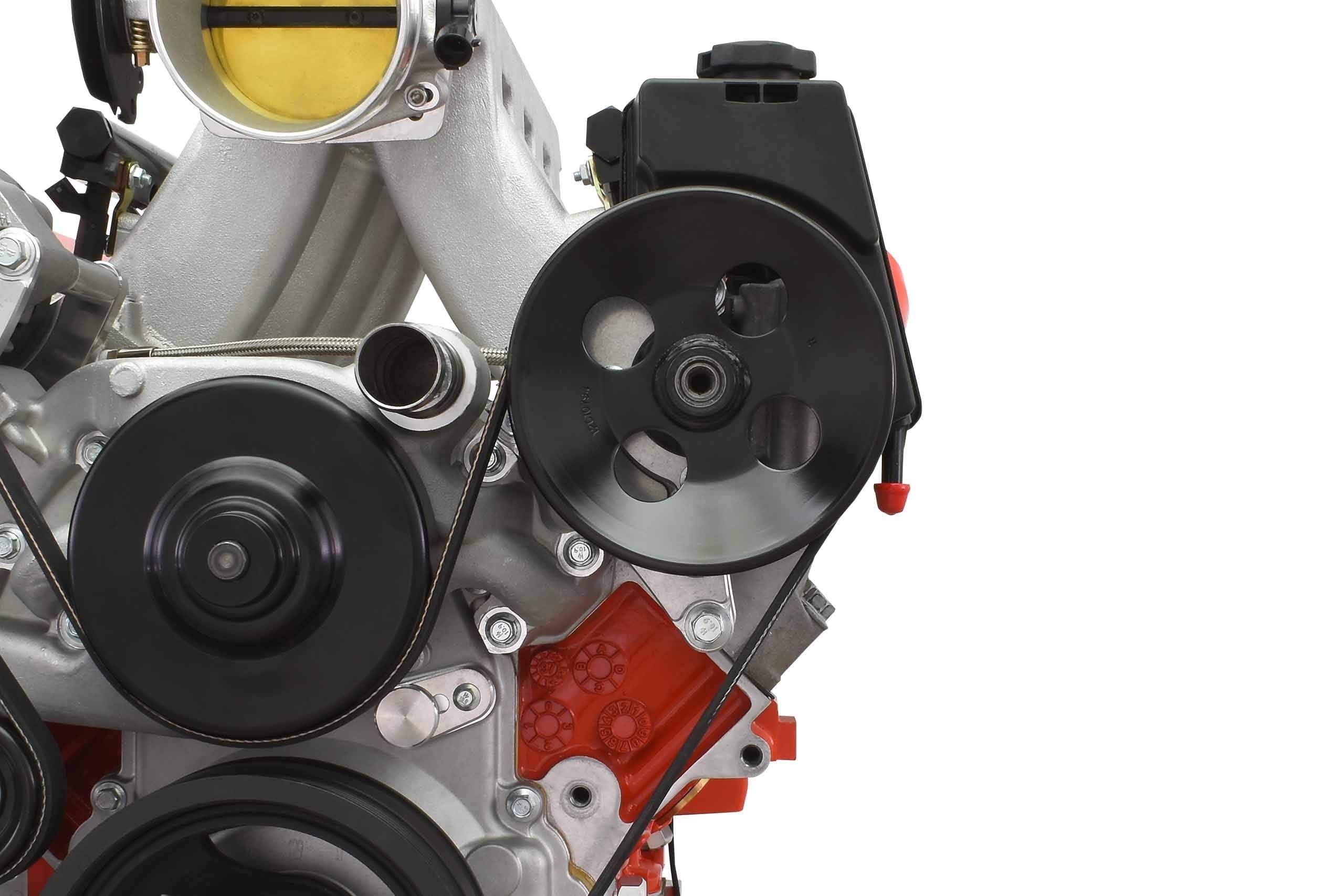 ICT Billet L99 LS3 Power Steering Pump Relocation Bracket Kit for Turbo Headers Compatible w ...