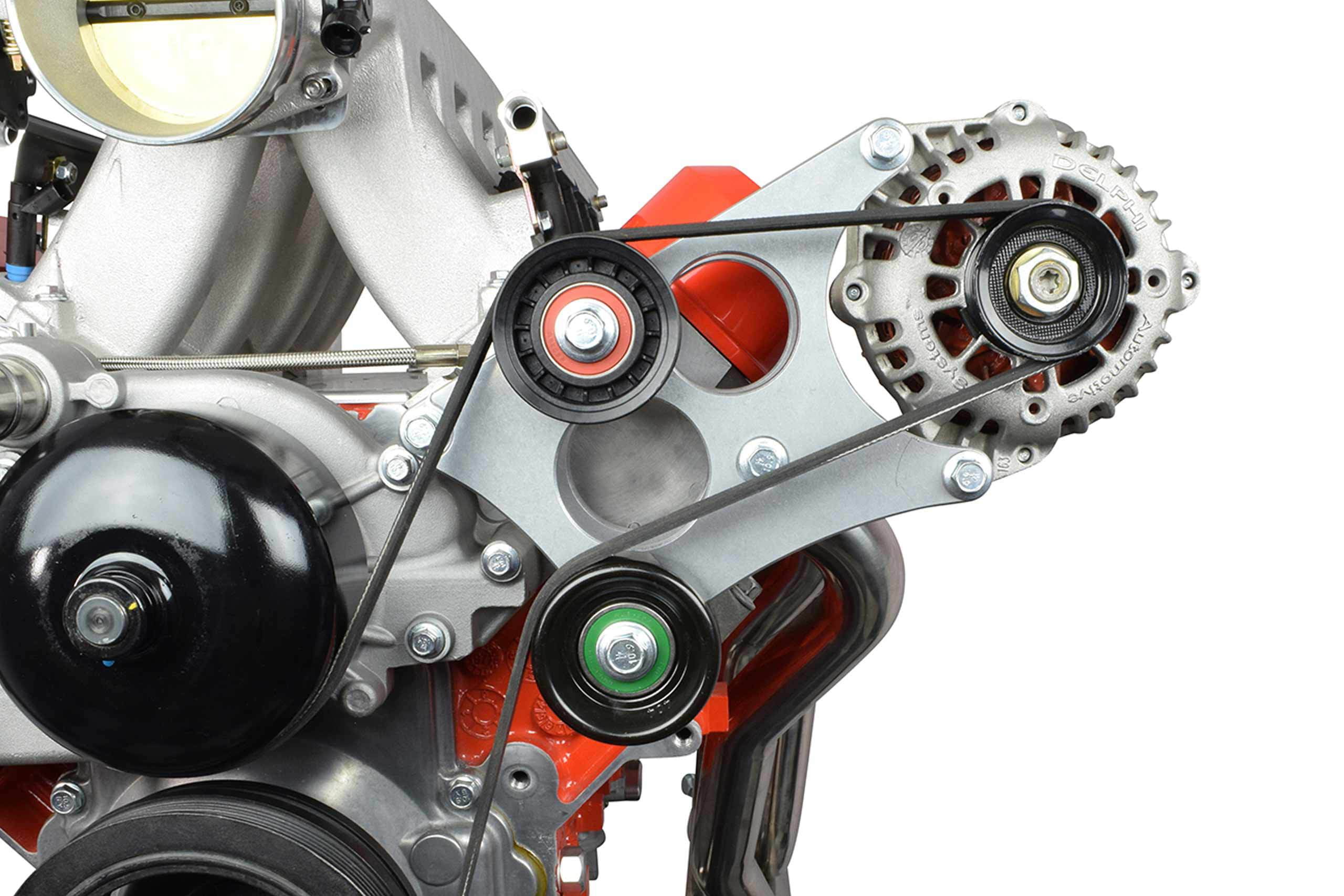 ICT Billet LS Camaro Heavy Duty Billet Alternator Bracket Kit LSX LS1 5 ...