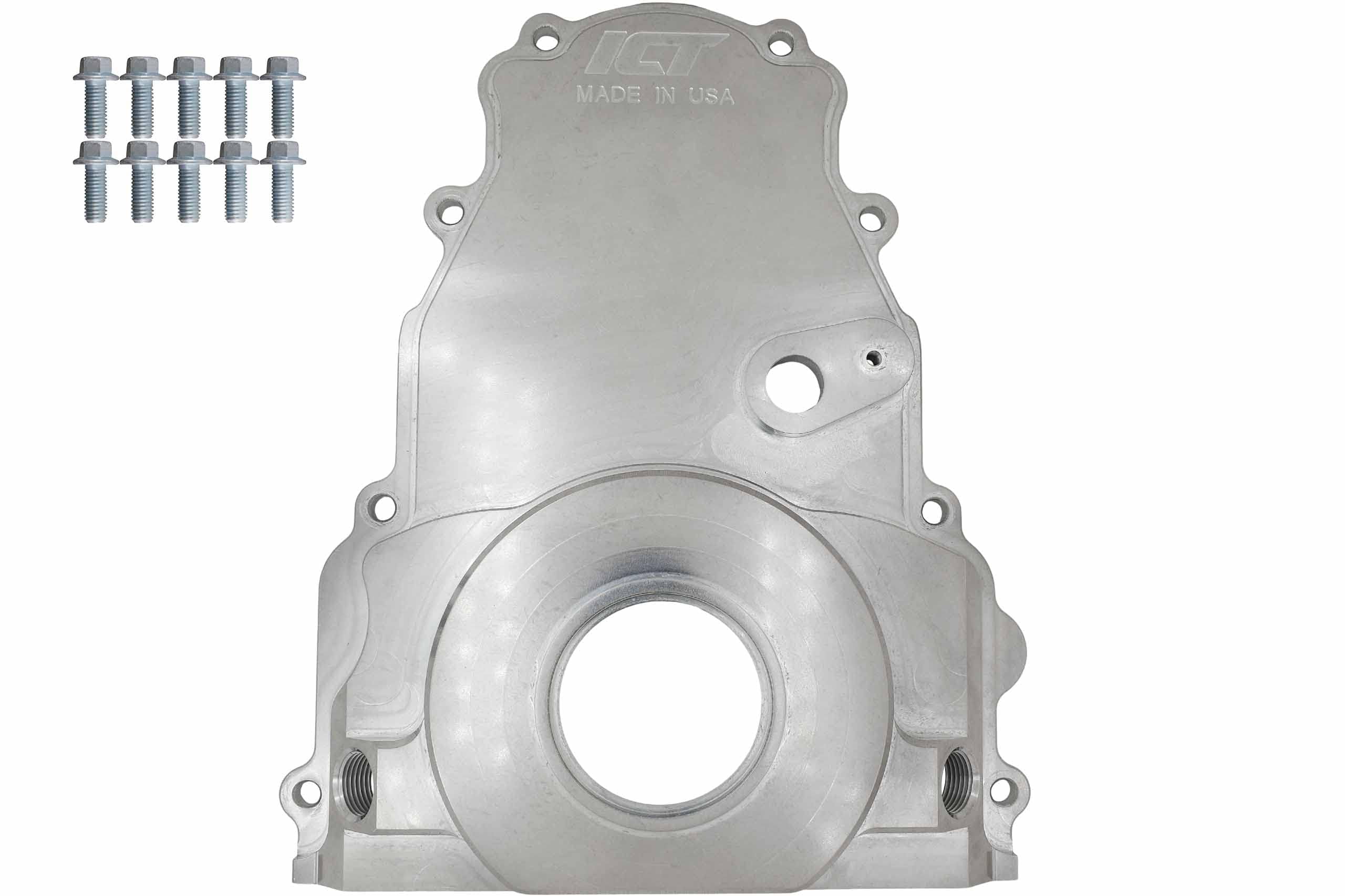 ICT Billet LS Gen 4 Turbo Oil Drain Return - Front Timing Chain Cover ...