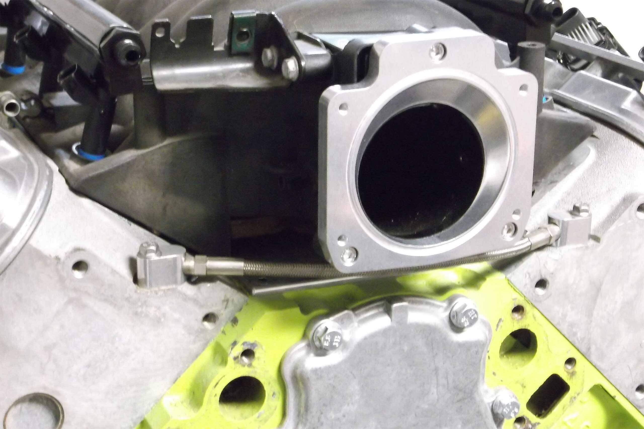 ICT Billet LS Throttle Body Adapter - LS1 3 Bolt Intake Manifold to LS3 ...