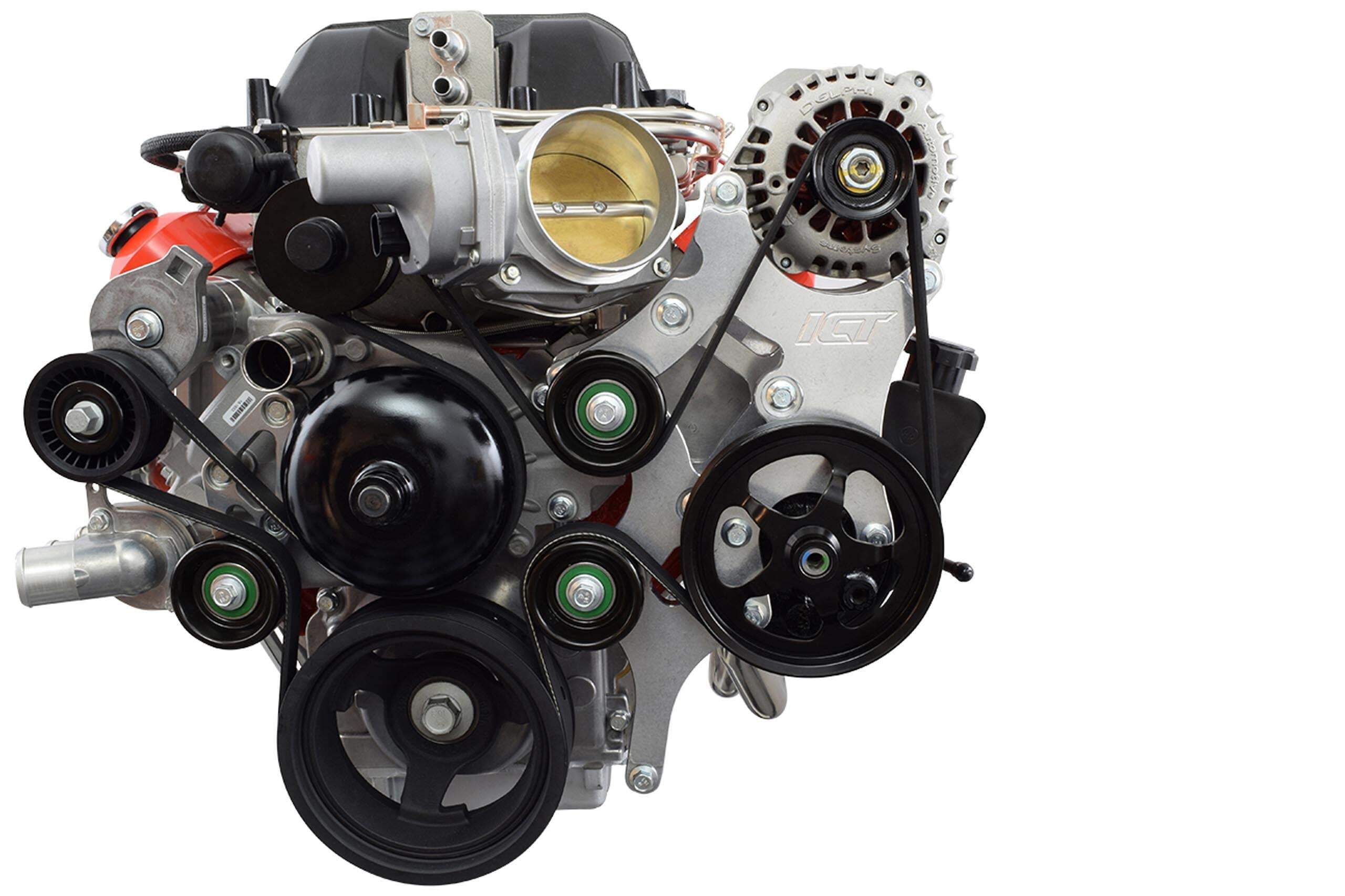 ICT Billet LS Truck LSA Supercharger Swap 6 rib Alternator and Power ...