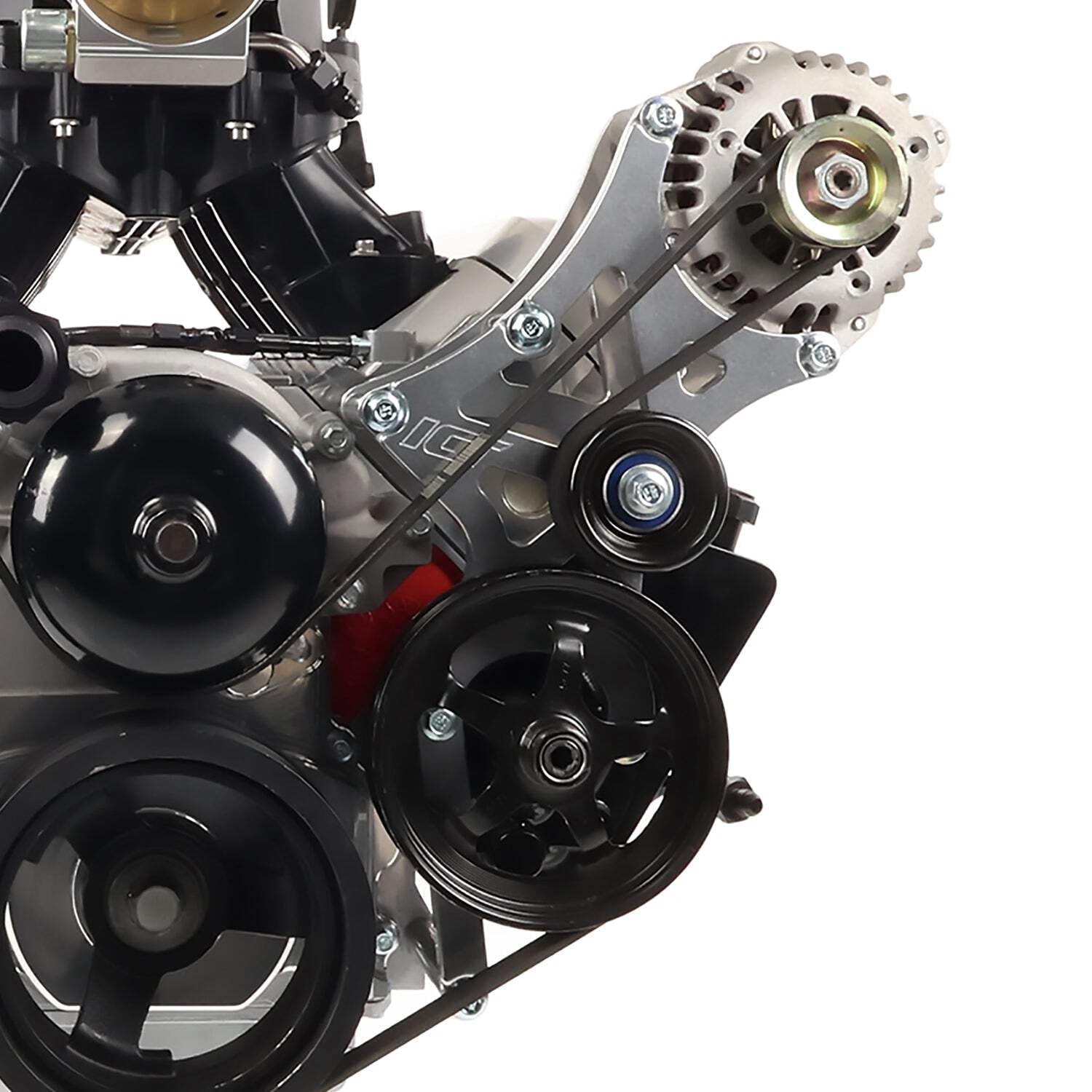 ICT Billet LS Truck SUV Driver Side Alternator/Power Steering Pump ...