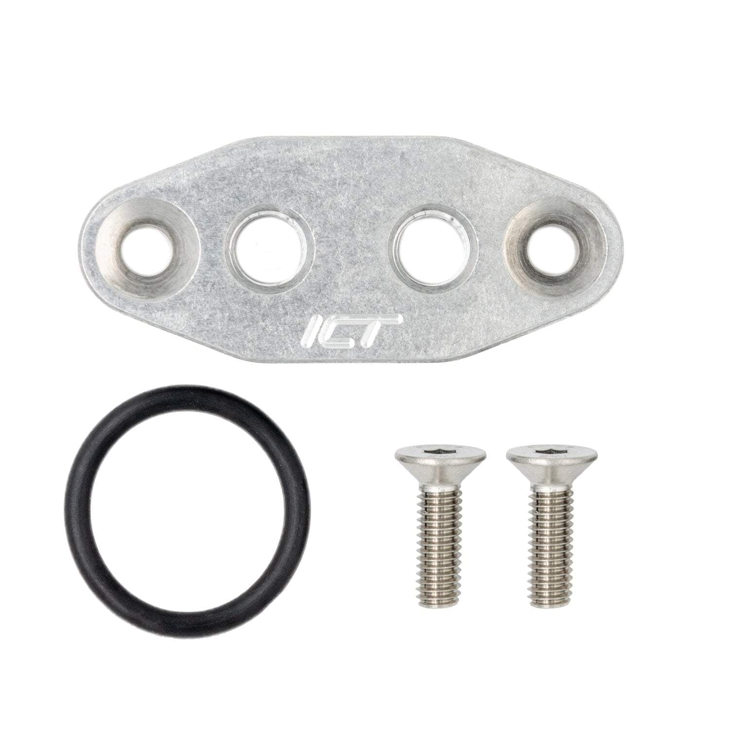 ICT Billet LS Twin Turbo Dual 1/8" NPT Oil Feed Line Adapter Plate LS1 ...