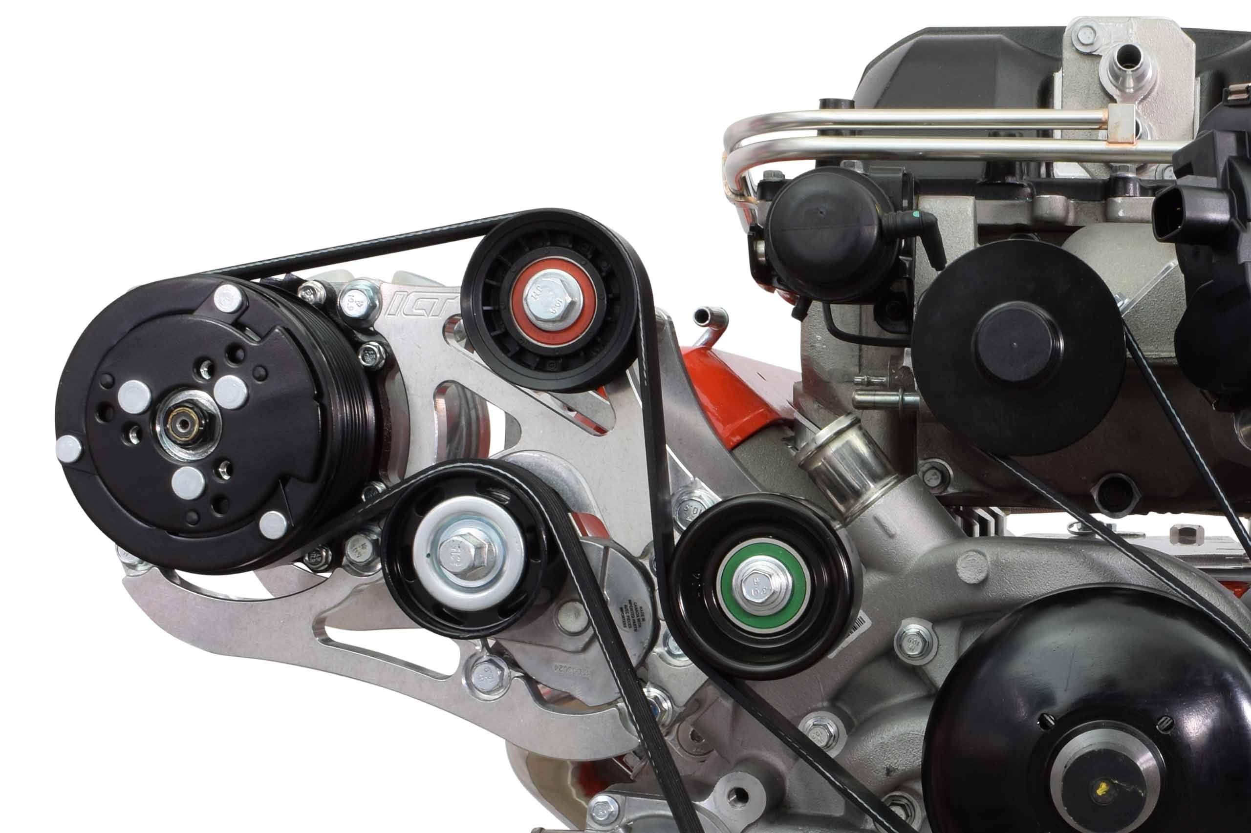 ICT Billet LSA Supercharger High Mount A/C Sanden 508 709 Compressor ...