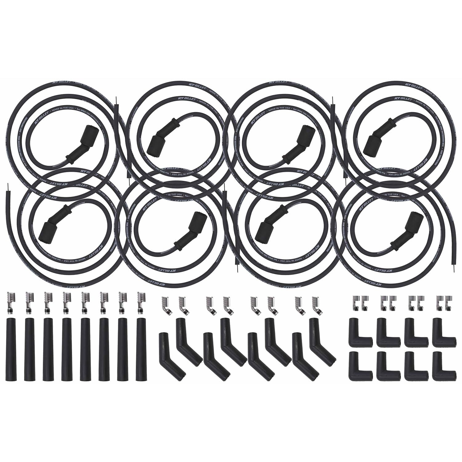 ICT Billet Pro 40 Ohm Universal Spark Plug Wire Set for Remote Coil ...
