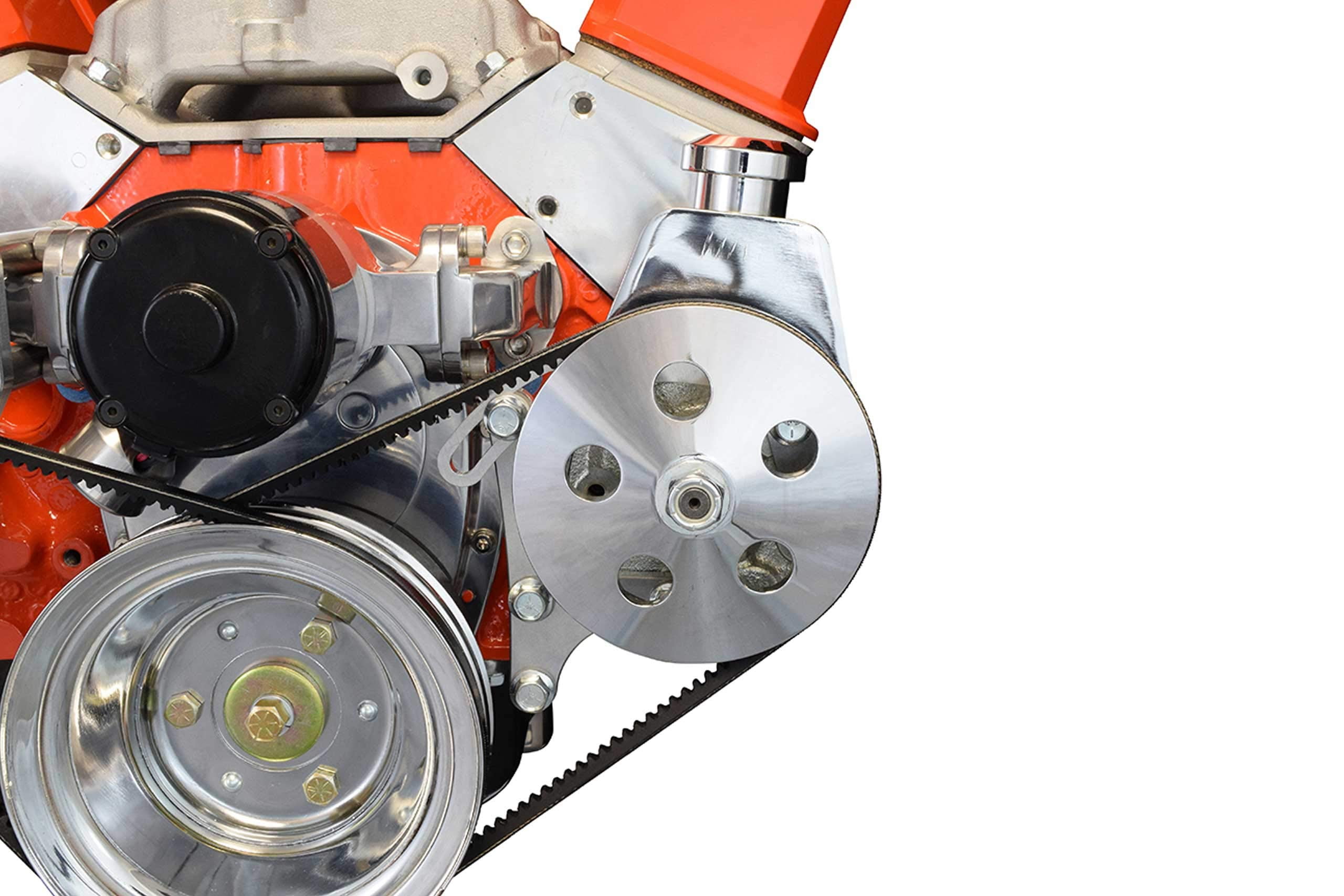 ICT Billet SBC Power Steering Bracket Pump Bracket Electric Water Pump ...