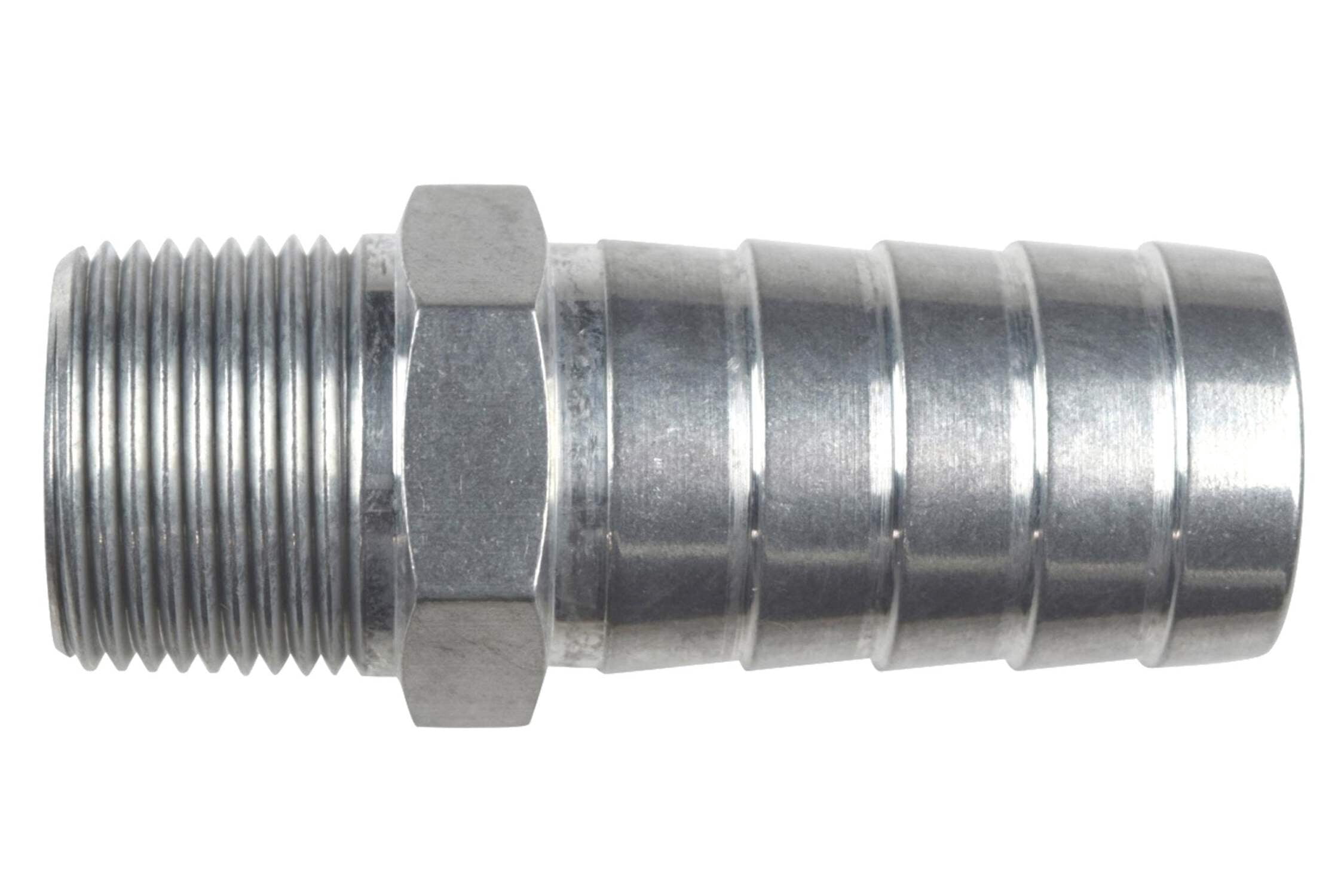 ICT Billet Straight 3/4" NPT Pipe to 1" Hose Barb Fitting Bare Aluminum ...