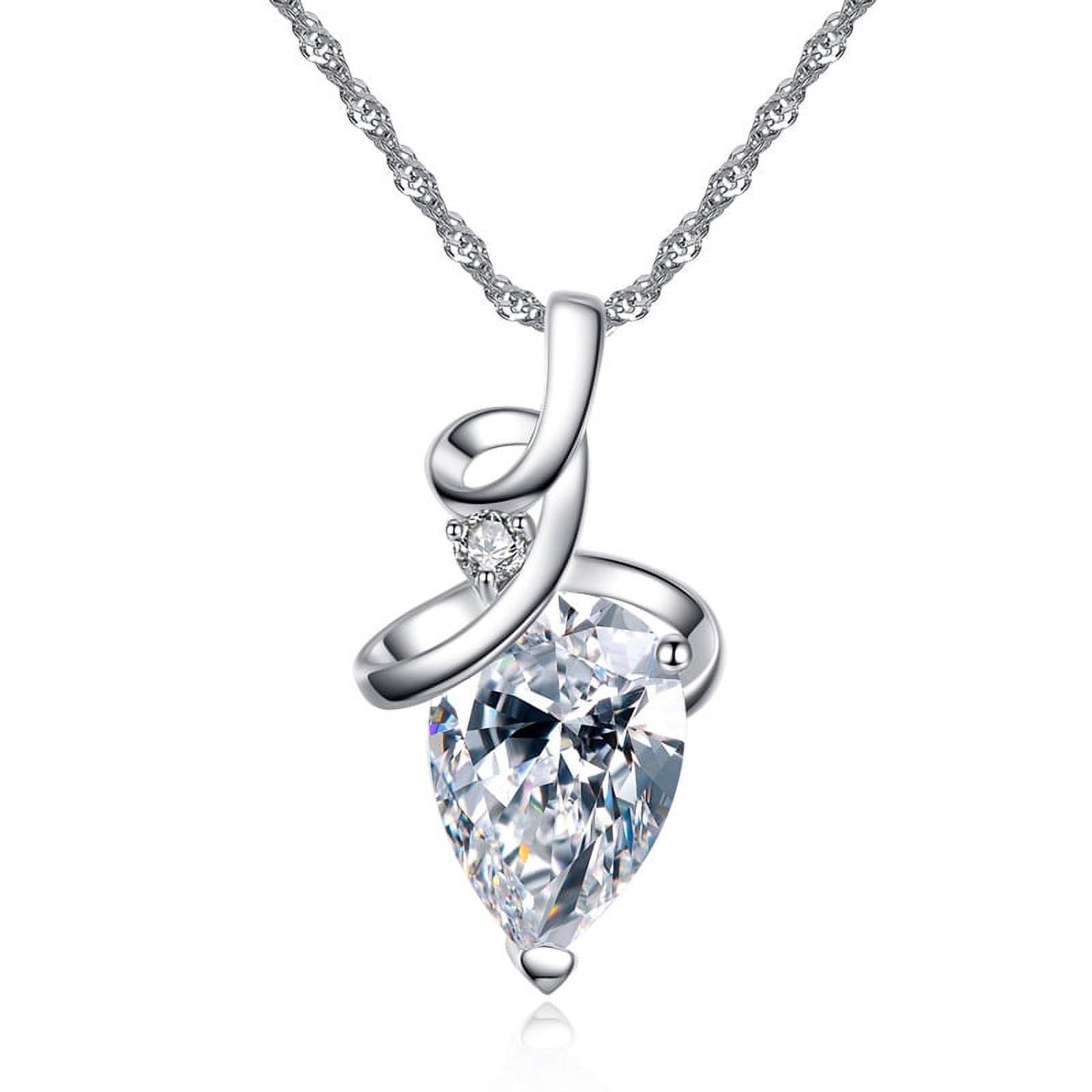 ICTPTOSL Infinity Necklace Sterling Silver Teardrop Crystal Necklace ...
