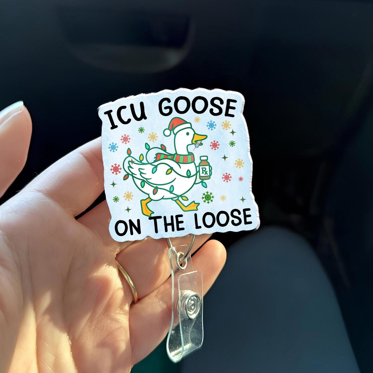 ICU Goose Badge Reel – ICU Goose on the Loose – Funny Christmas Nurse ...