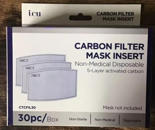 ICU Health 5-Layer Carbon Filter Face Mask Insert - 30ct - NEW ...
