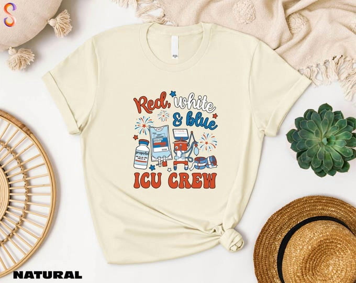 ICU Nurse 4th of July Shirt, Red White Blue ICU Crew T-Shirt, Nurse ...