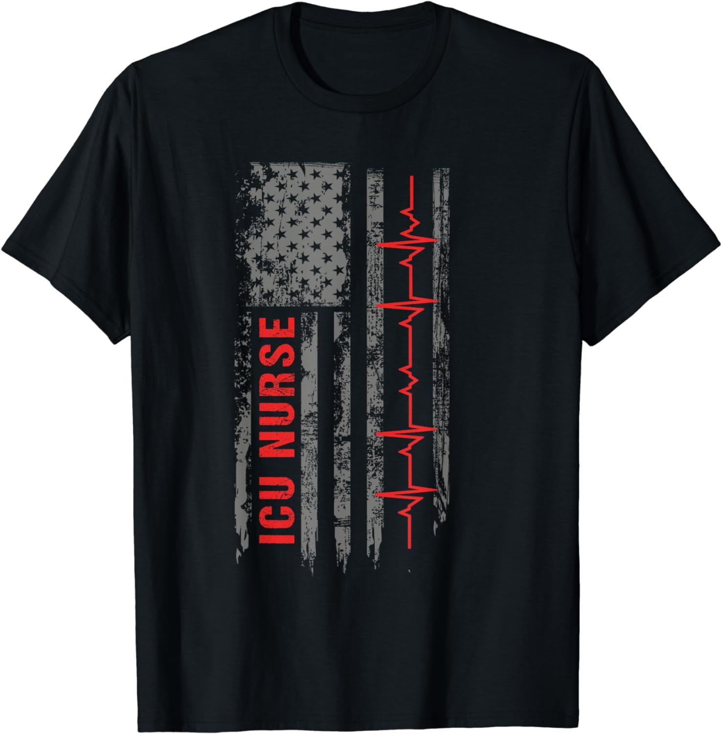 ICU Nurse Critical Care American Flag T-Shirt - Walmart.com
