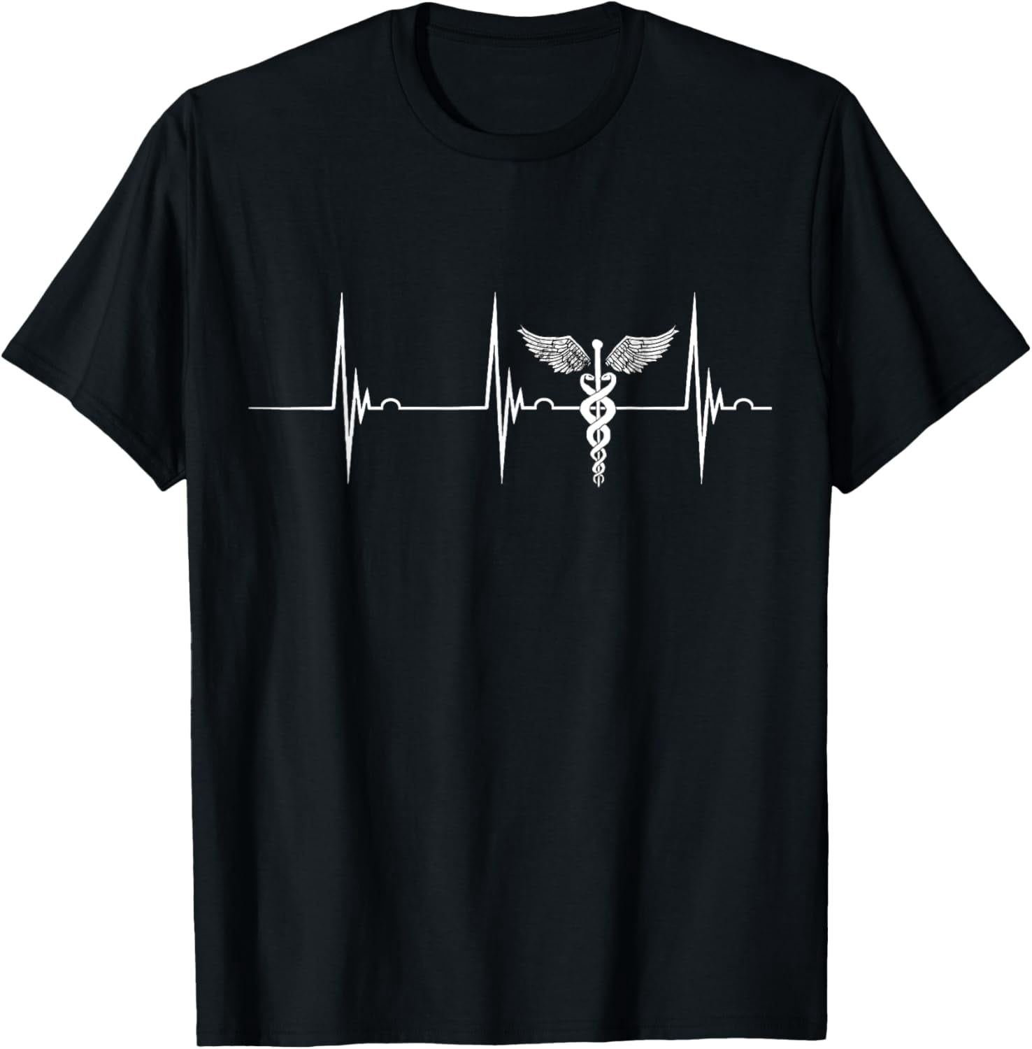 ICU Nurse Medical Symbol Heartbeat EKG Pulse Doctor Nursing T-Shirt ...