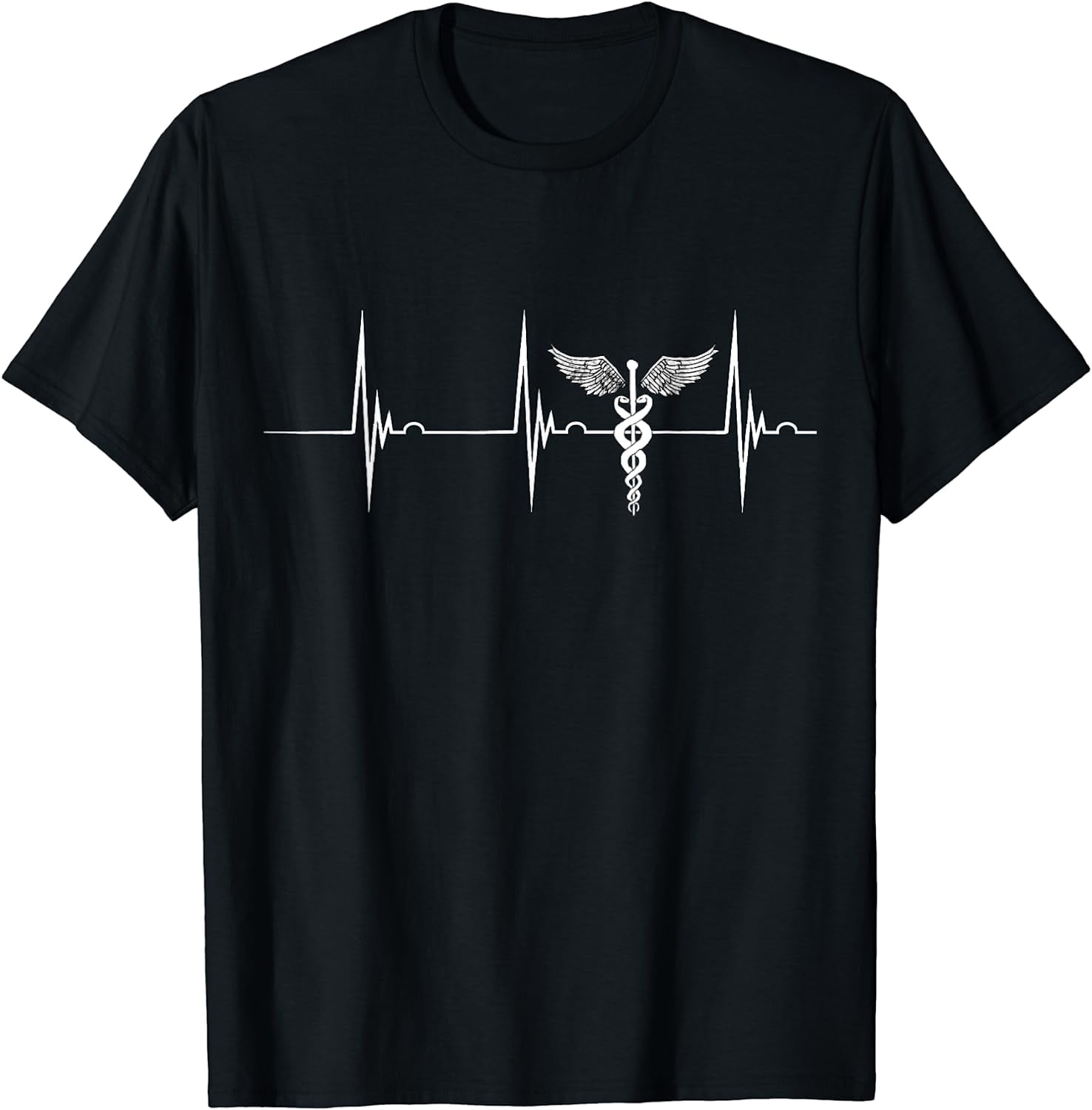 ICU Nurse Medical Symbol Heartbeat EKG Pulse Doctor Nursing T-Shirt ...