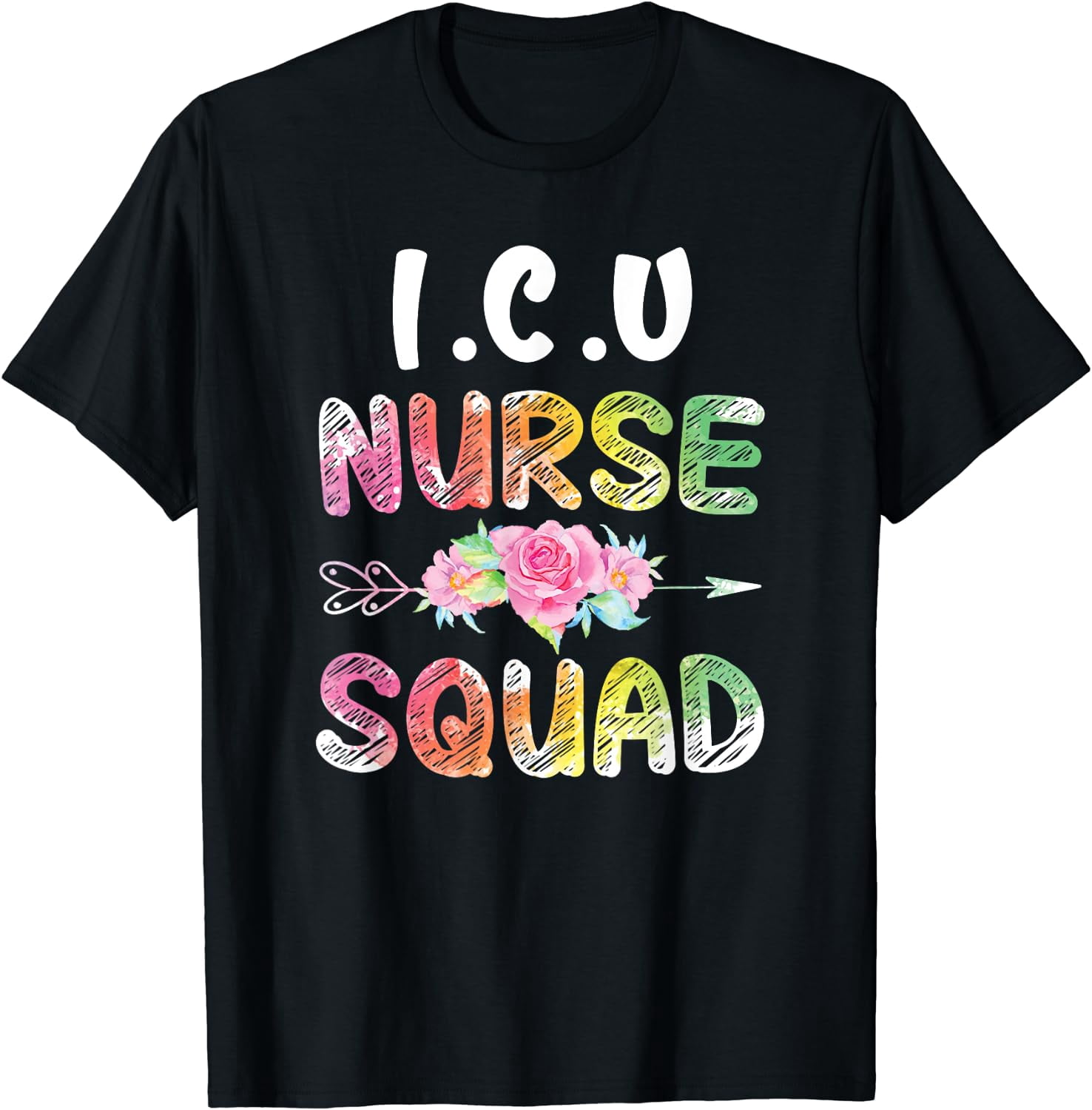 ICU Nurse Squad Shirt Intensive Care Unit Matching Nurse T-Shirt Black ...