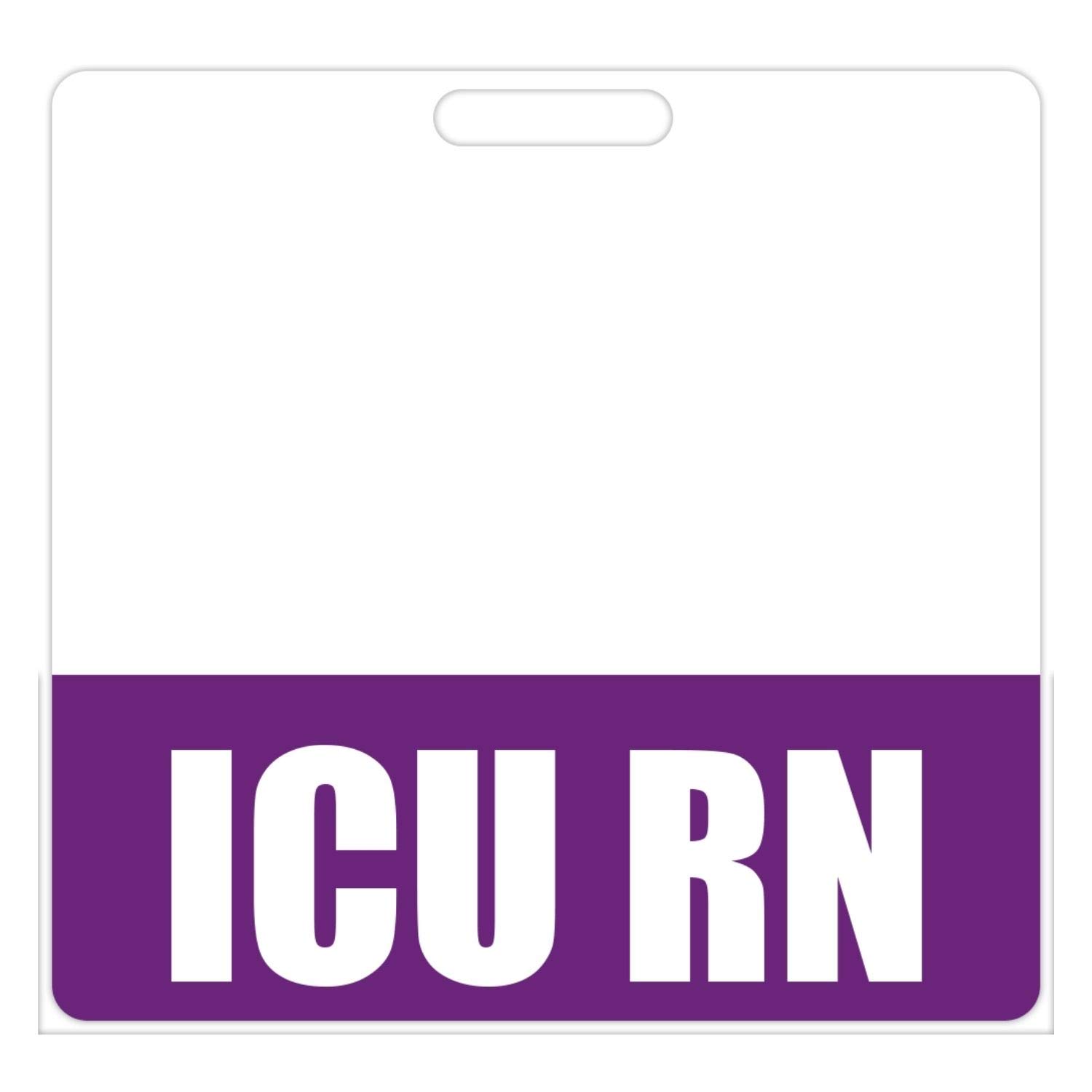 ICU RN Badge Buddy (Purple) - Heavy Duty Badge Tags for Intensive Care ...