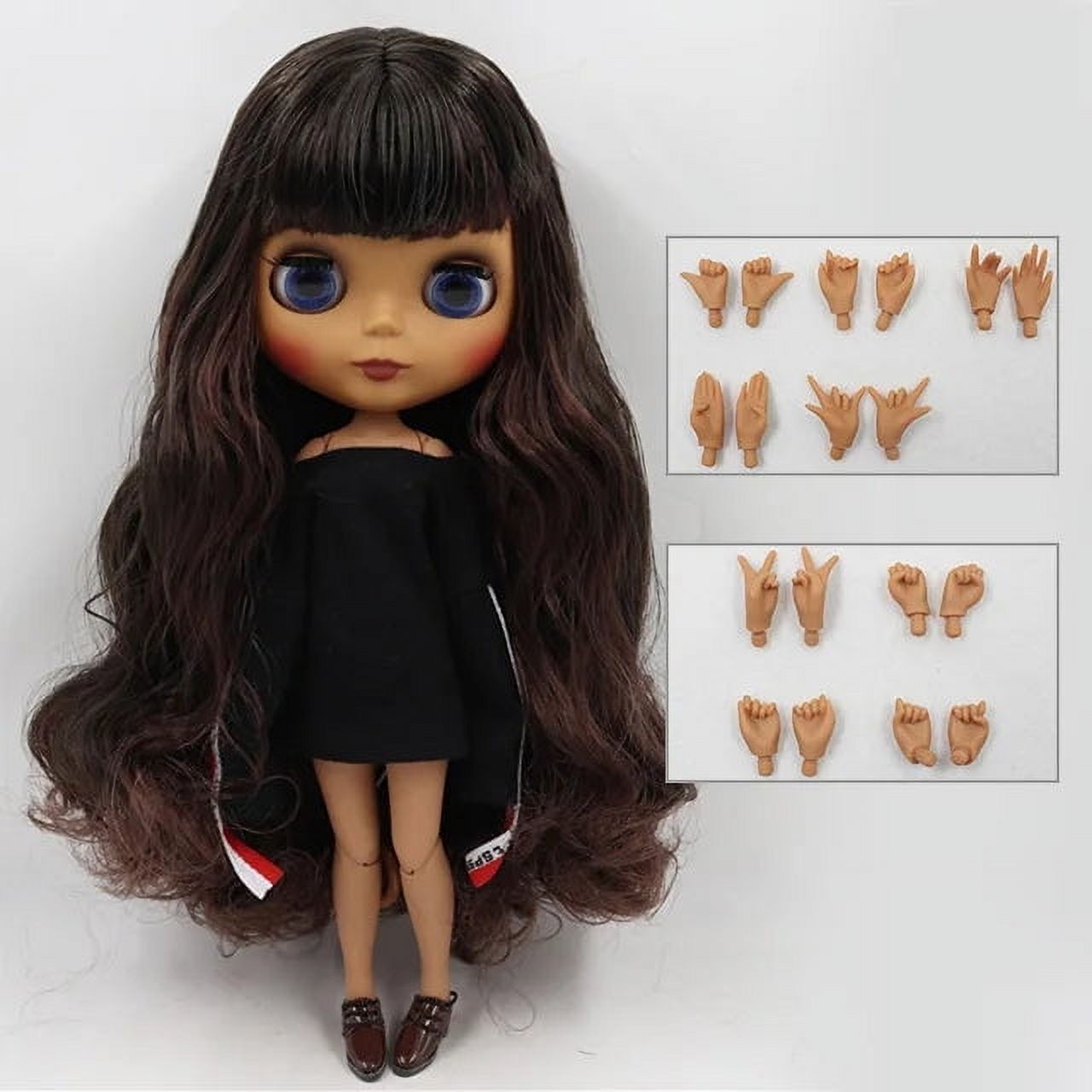 ICY DBS Blyth doll 1/6 bjd black mix brown hair joint body 30cm doll ...
