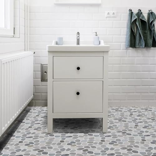 ICY Glacier Sliced Pebble Mosaic, Tumbled Stone Backsplash Tiles for ...