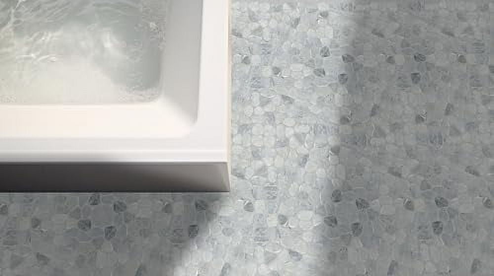 ICY Glacier Sliced Pebble Mosaic, Tumbled Stone Backsplash Tiles for ...