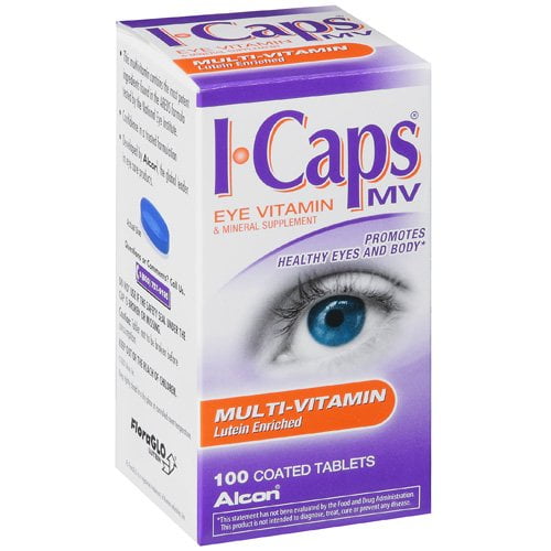 Alcon ICaps Multivitamin Eye Vitamin & Mineral Support, Coated Tablets ...
