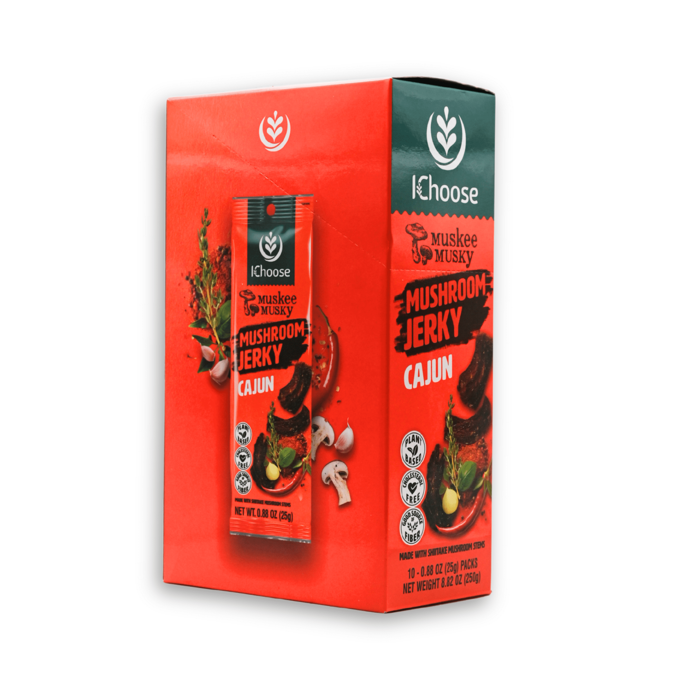 IChoose's Muskee Musky Mushroom Jerky, Cajun Flavor, Vegan, High-Fiber ...