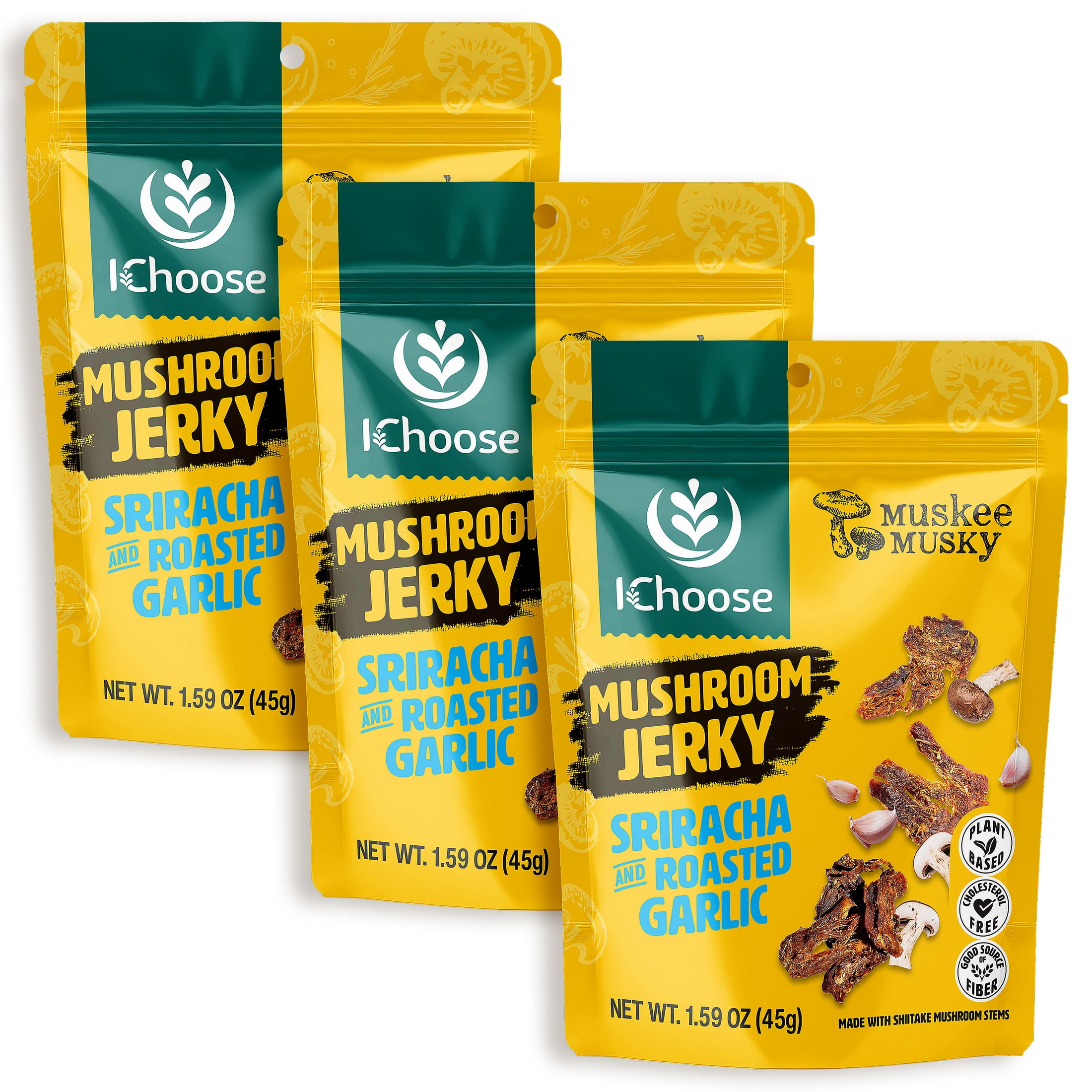 IChoose's Muskee Musky Mushroom Jerky, Sriracha and Roasted Garlic ...