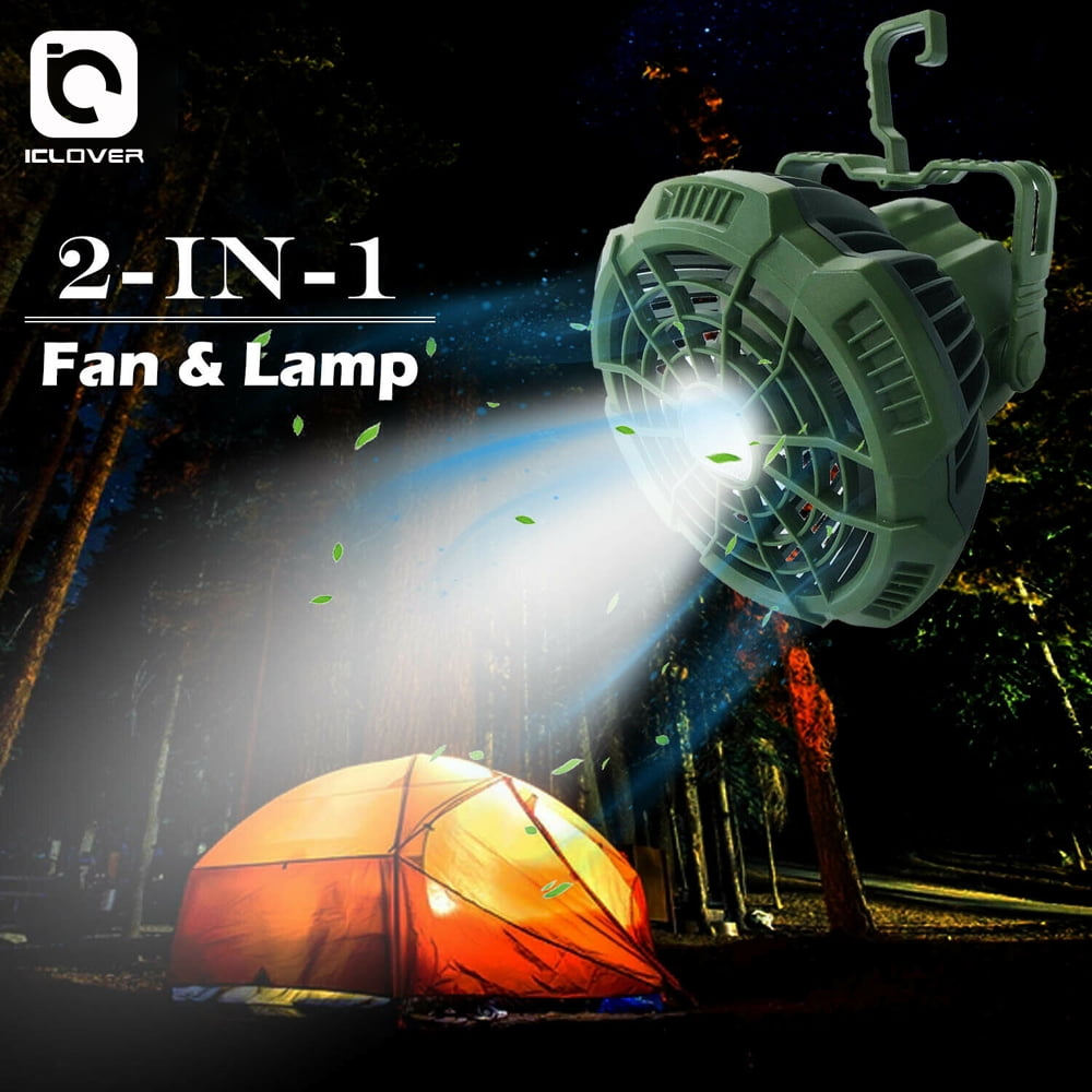 IClover Camping Light Ceiling Fans LED Lantern Tents Gear Battery ...