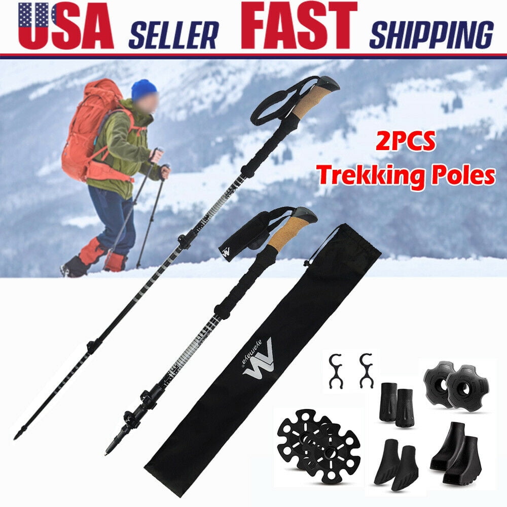 IClover Ultralight Carbon Fiber Trekking Sticks Poles Walking Hiking ...
