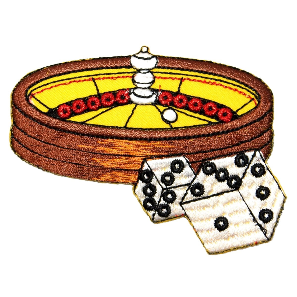 ID 0045 Roulette Wheel & Dice Roll Casino Gambling Game Iron On ...