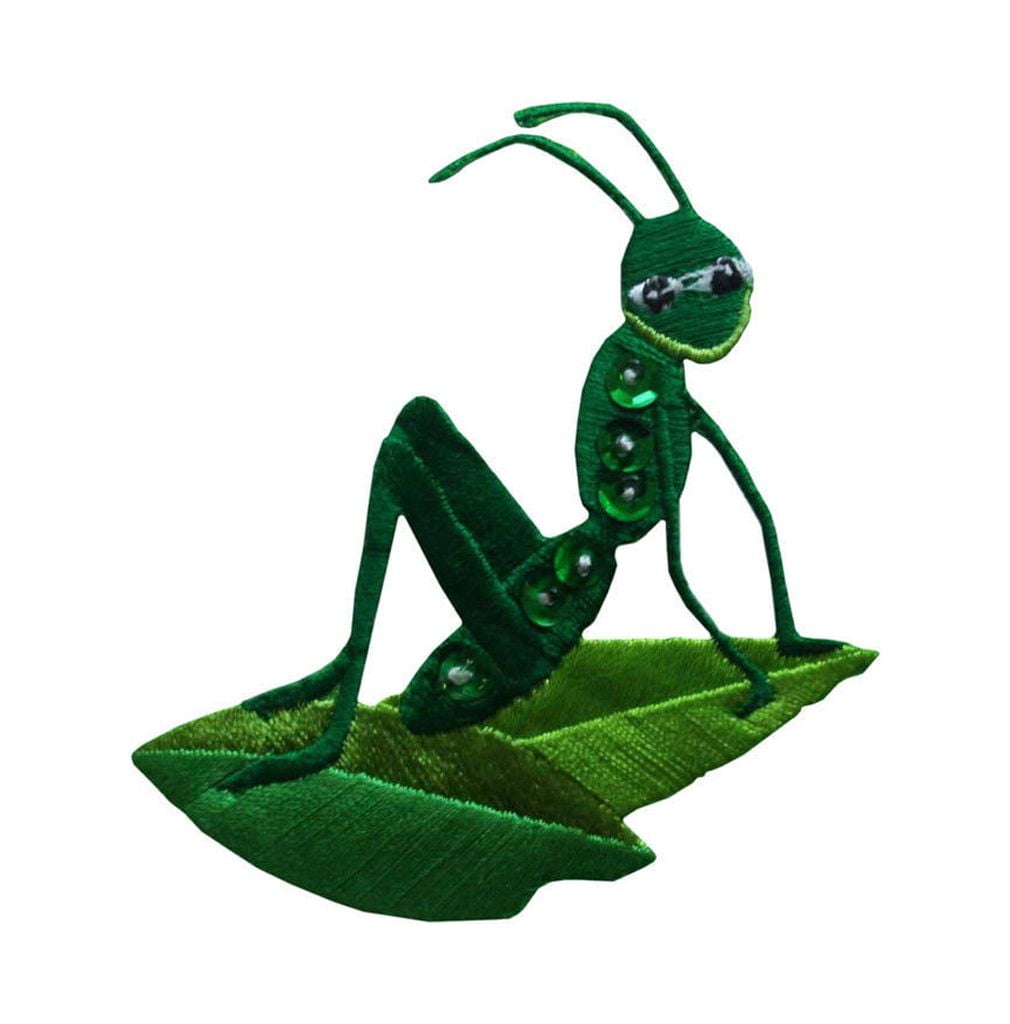 ID 0392 Grasshopper Insect Embroidered W/ Sequins Beads Iron On ...