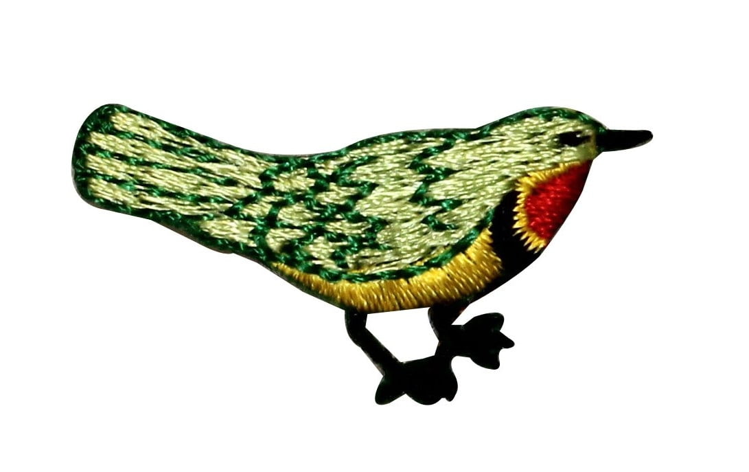 ID 0539 Tiny Finch Patch Swallow Standing Staring Embroidered Iron On ...
