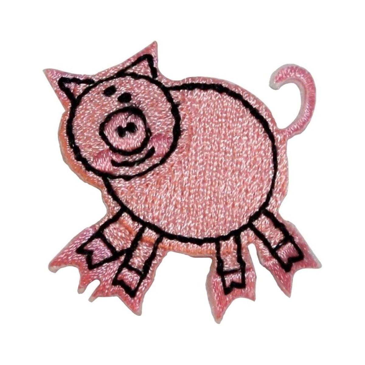 ID 0721A Cartoon Pig Cutout Patch Farm Animal Craft Embroidered Iron On ...